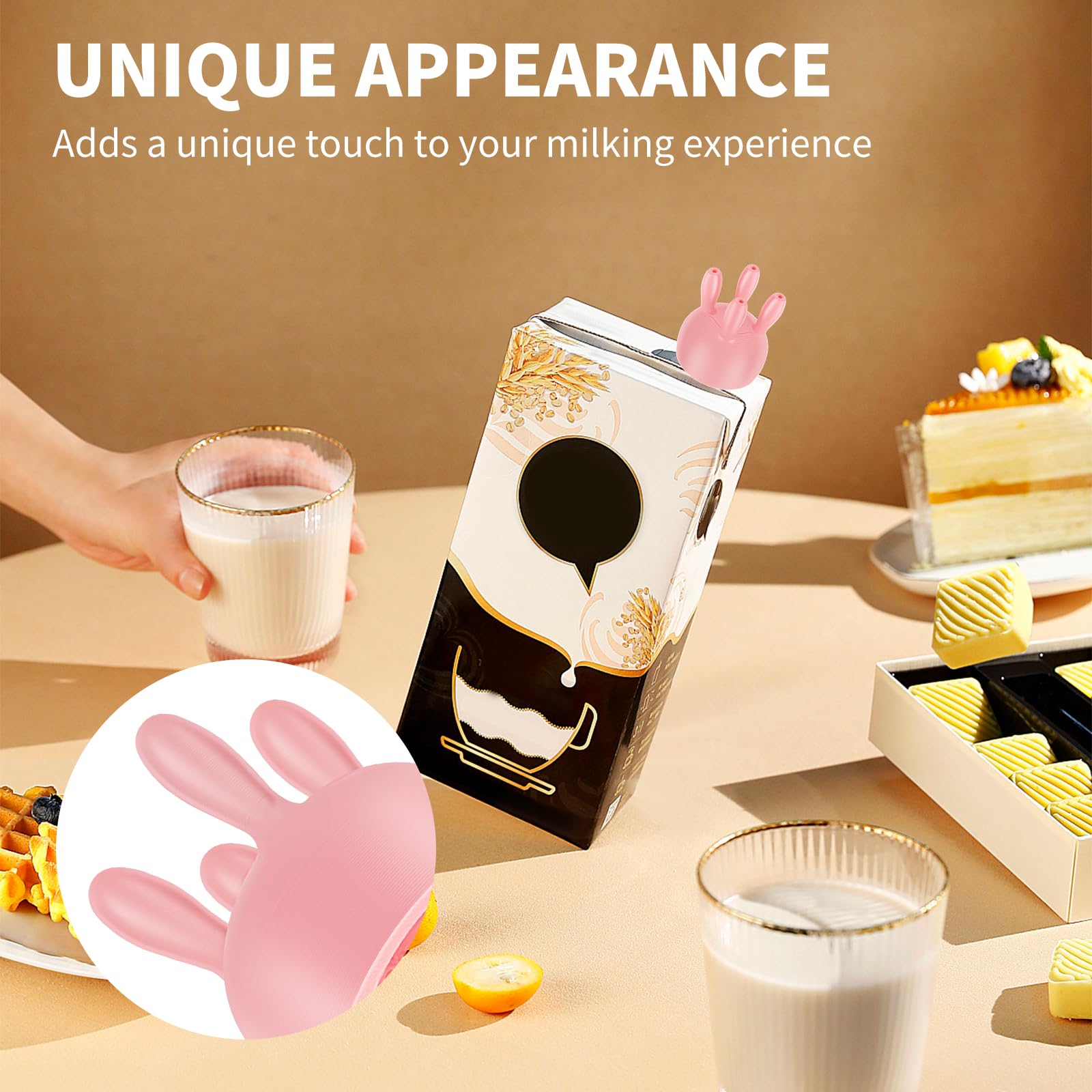 Snapklik.com : Cow Udder Milk Carton Cap Silicone Pouring Milk Bottle ...