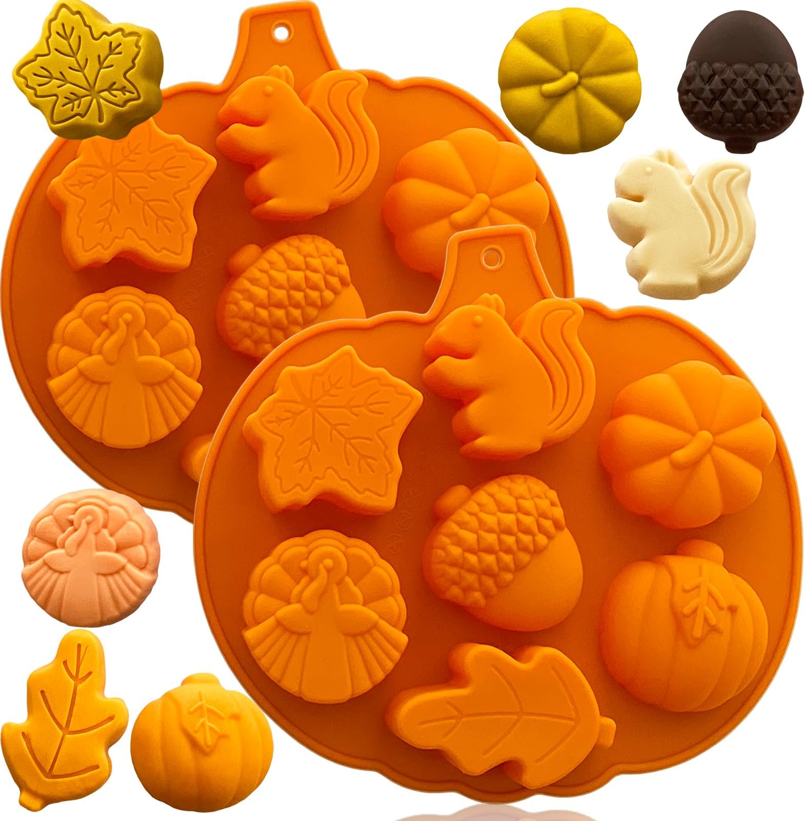 Amazon.com: 2 Pieces Pumpkin Leaf Silicone Molds 3D Thanksgiving Fall ...