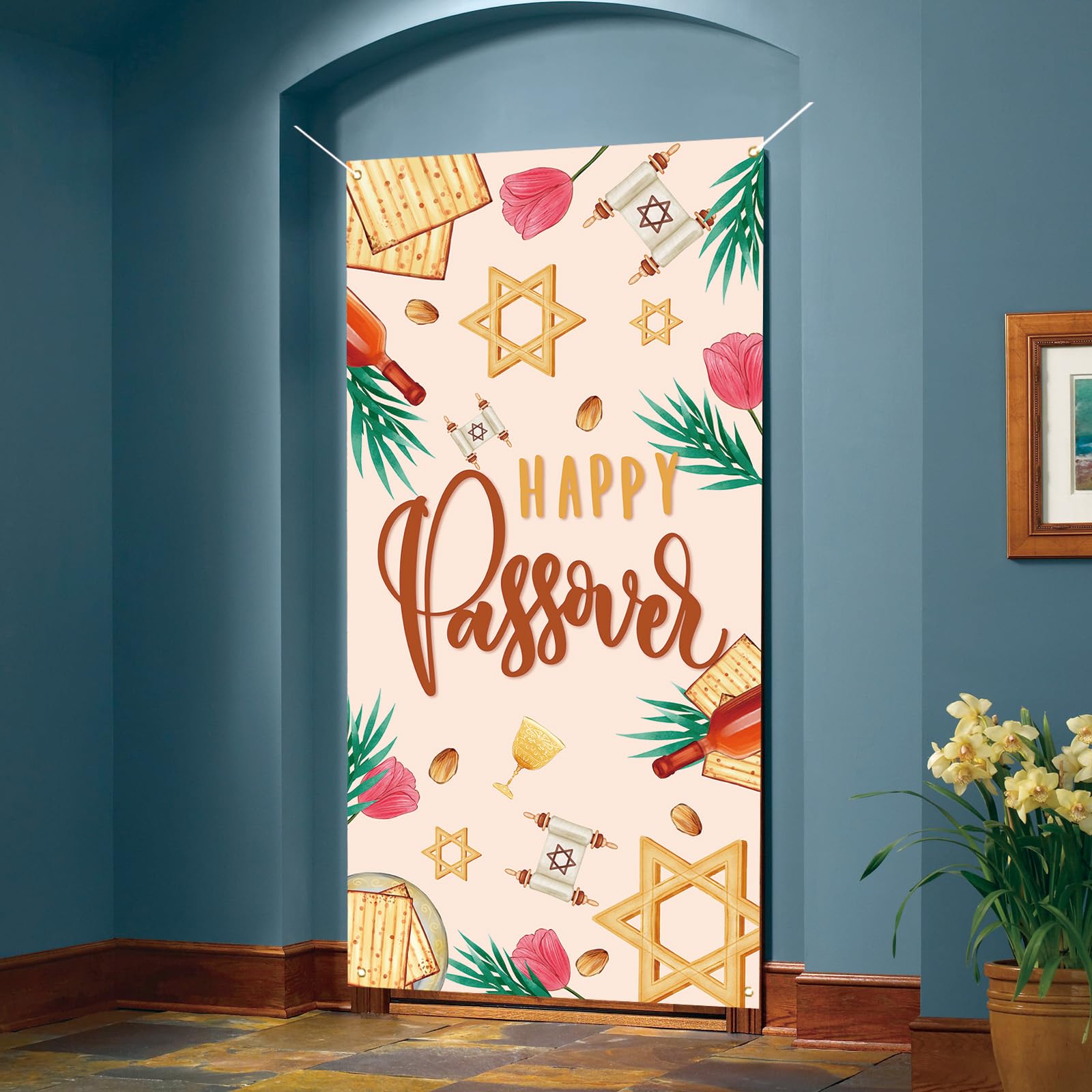 Snapklik.com : Happy Passover Door Cover Passover Photo Backdrop ...