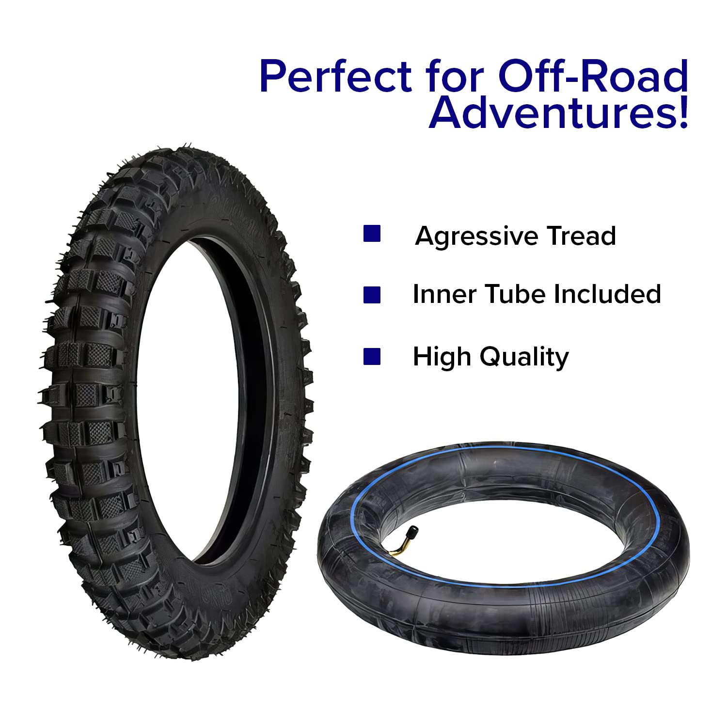80/100-12" Inch Rear Knobby Tyre Tire Tube PIT PRO Trail Dirt Bike ...