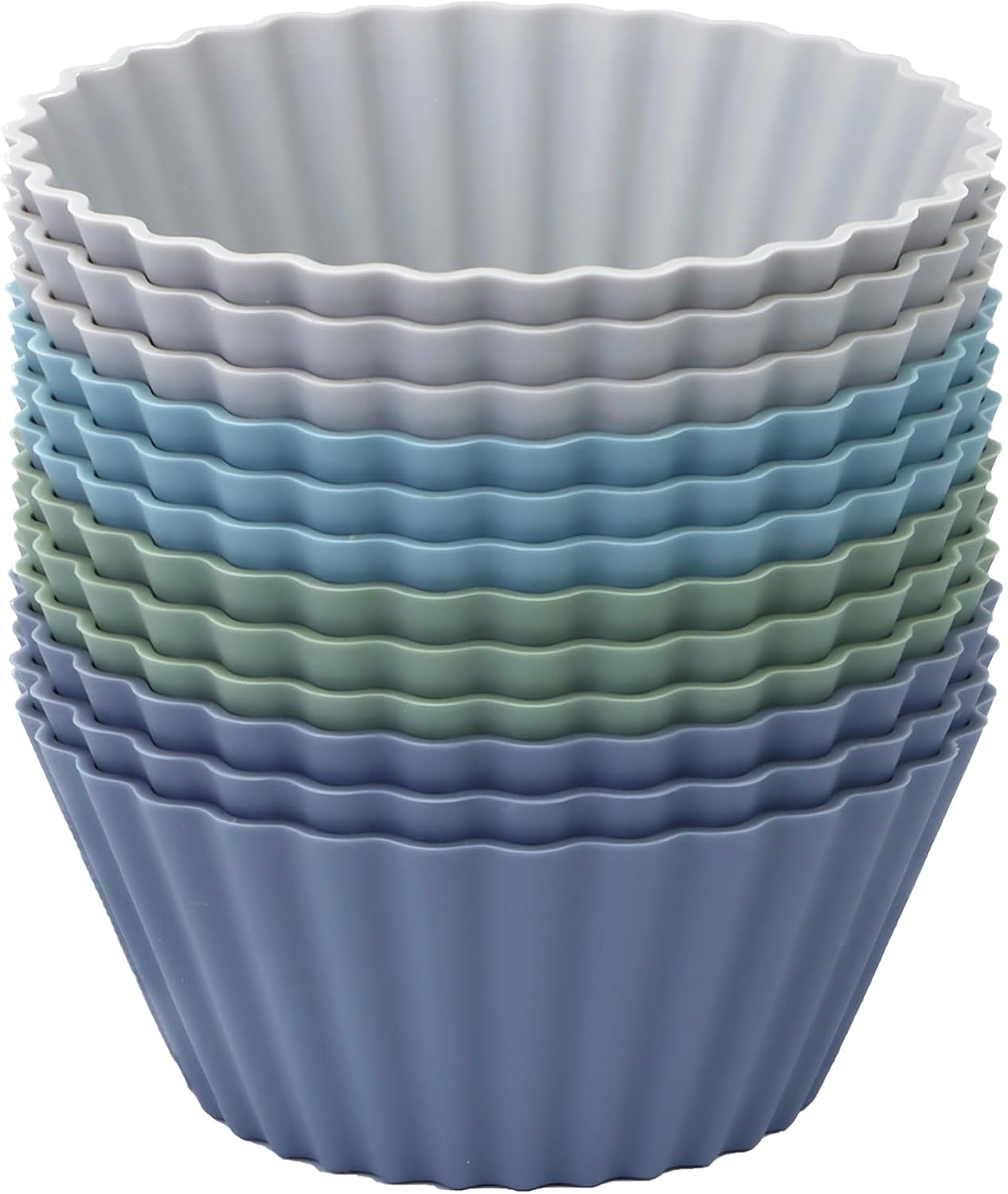 Amazon.com: SAWNZC Large Silicone Muffin Cups, 12 Pack Reusable Cupcake ...