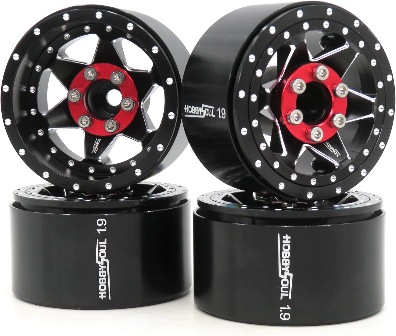 Amazon.com: HOBBYSOUL RC 1.9 Beadlock Wheels Adjustable 4 Negative ...