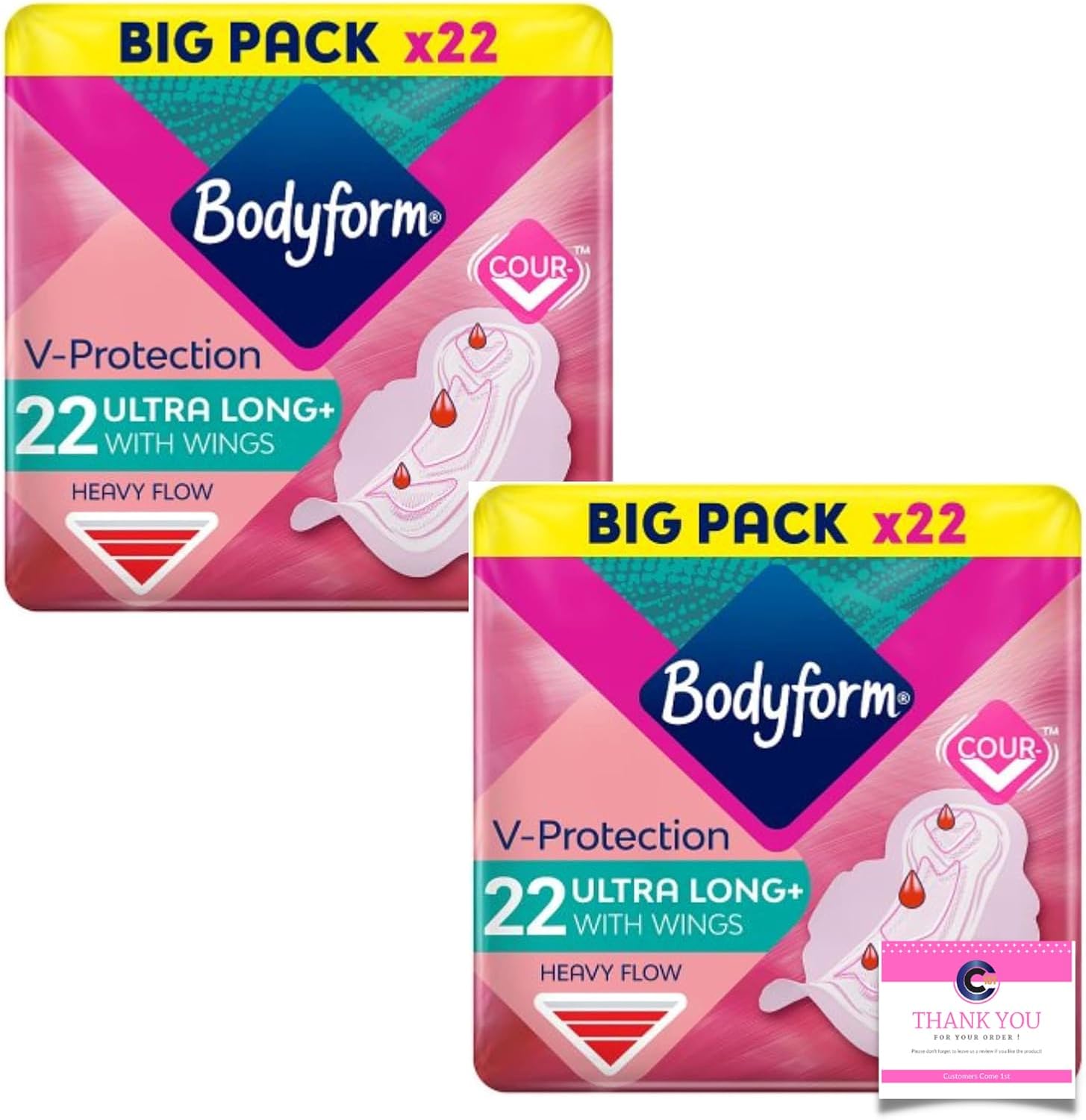 Bodyform Ultra Long Sanitary Towels with Wings 22 Per Pack - for Heavy ...