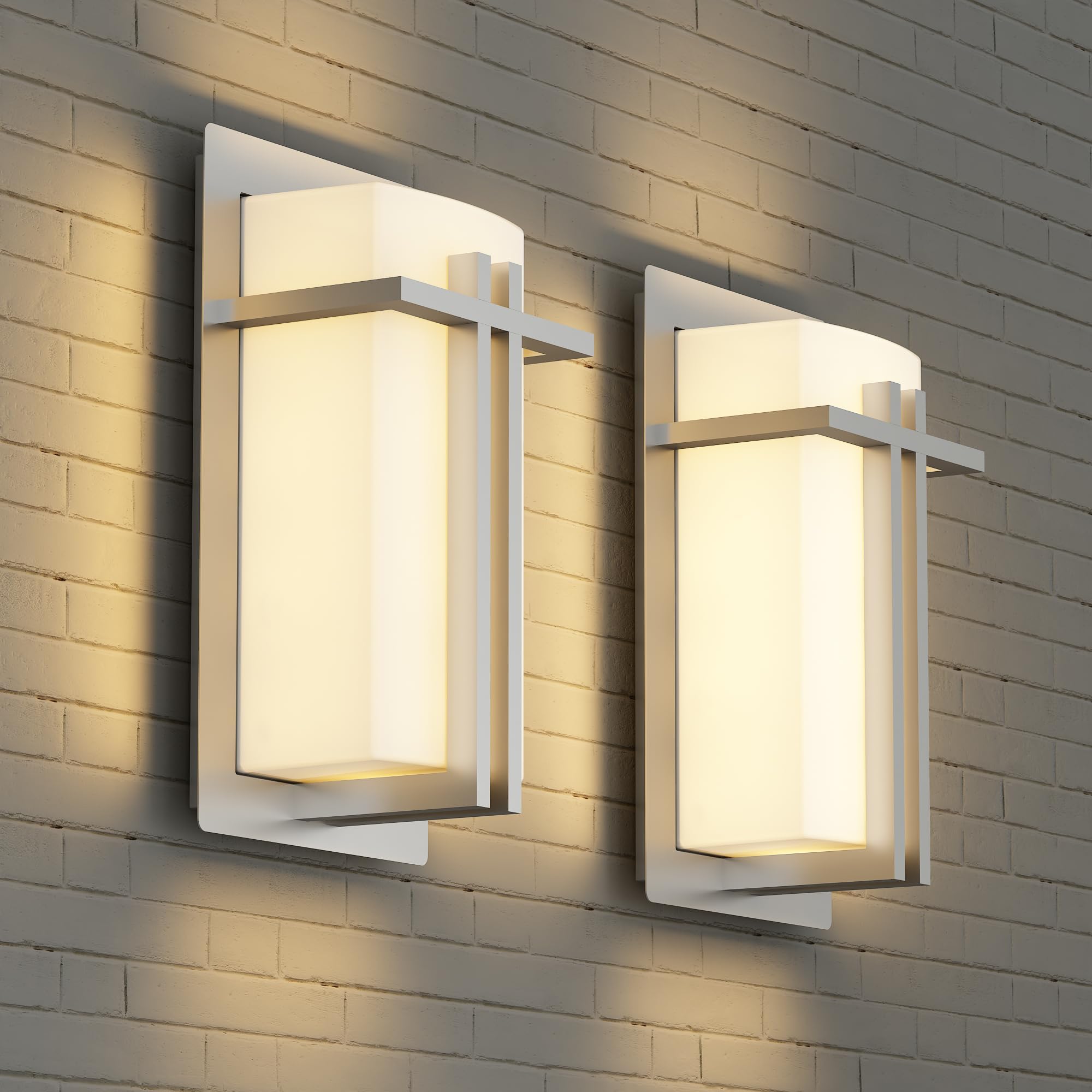 Possini Euro Design Delevan Modern Outdoor Wall Light Fixture Brushed ...
