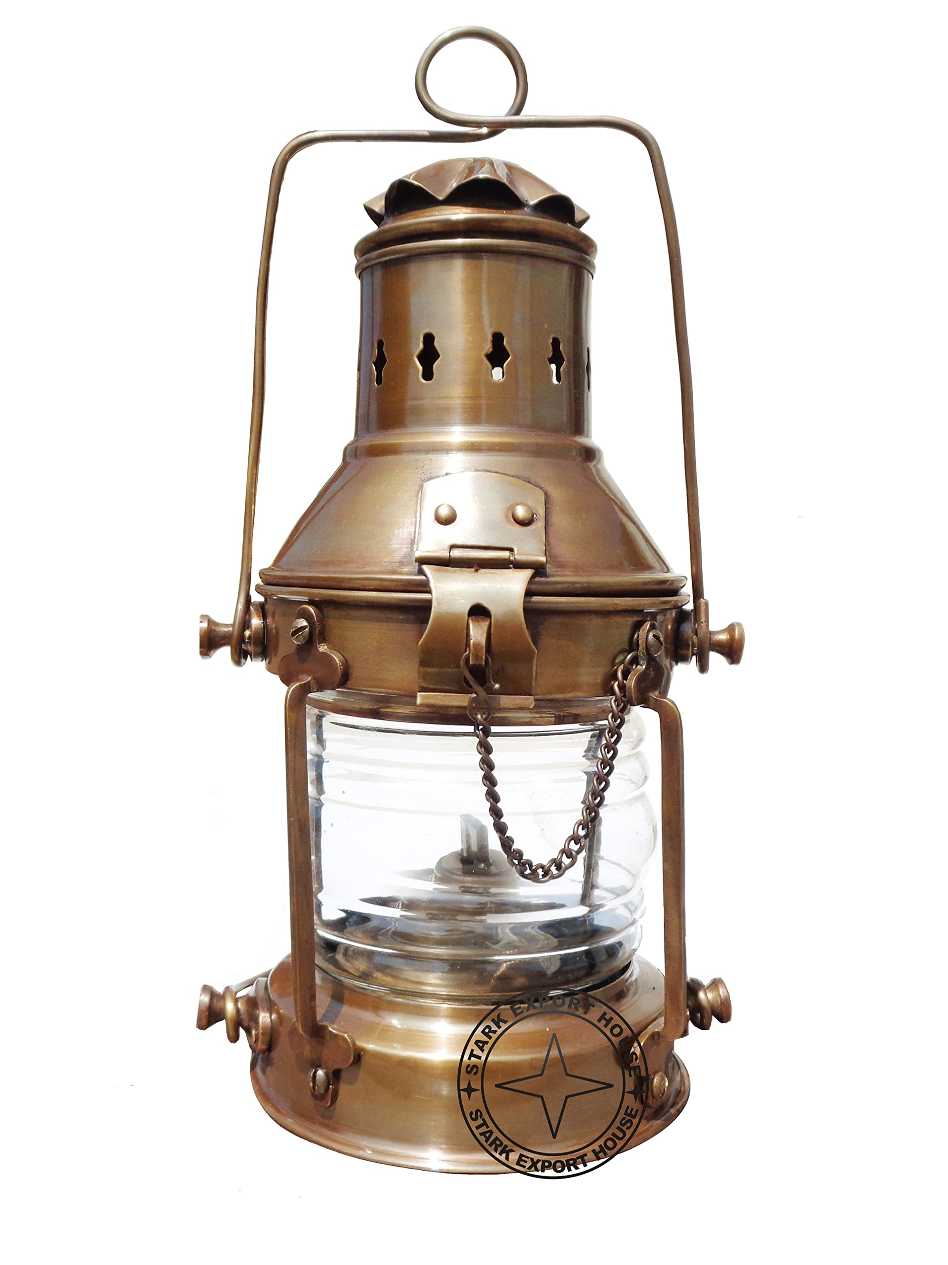 Buy Antique Brass Table & Hanging Oil Lantern Brass & Glass Oil Lamp 11 ...