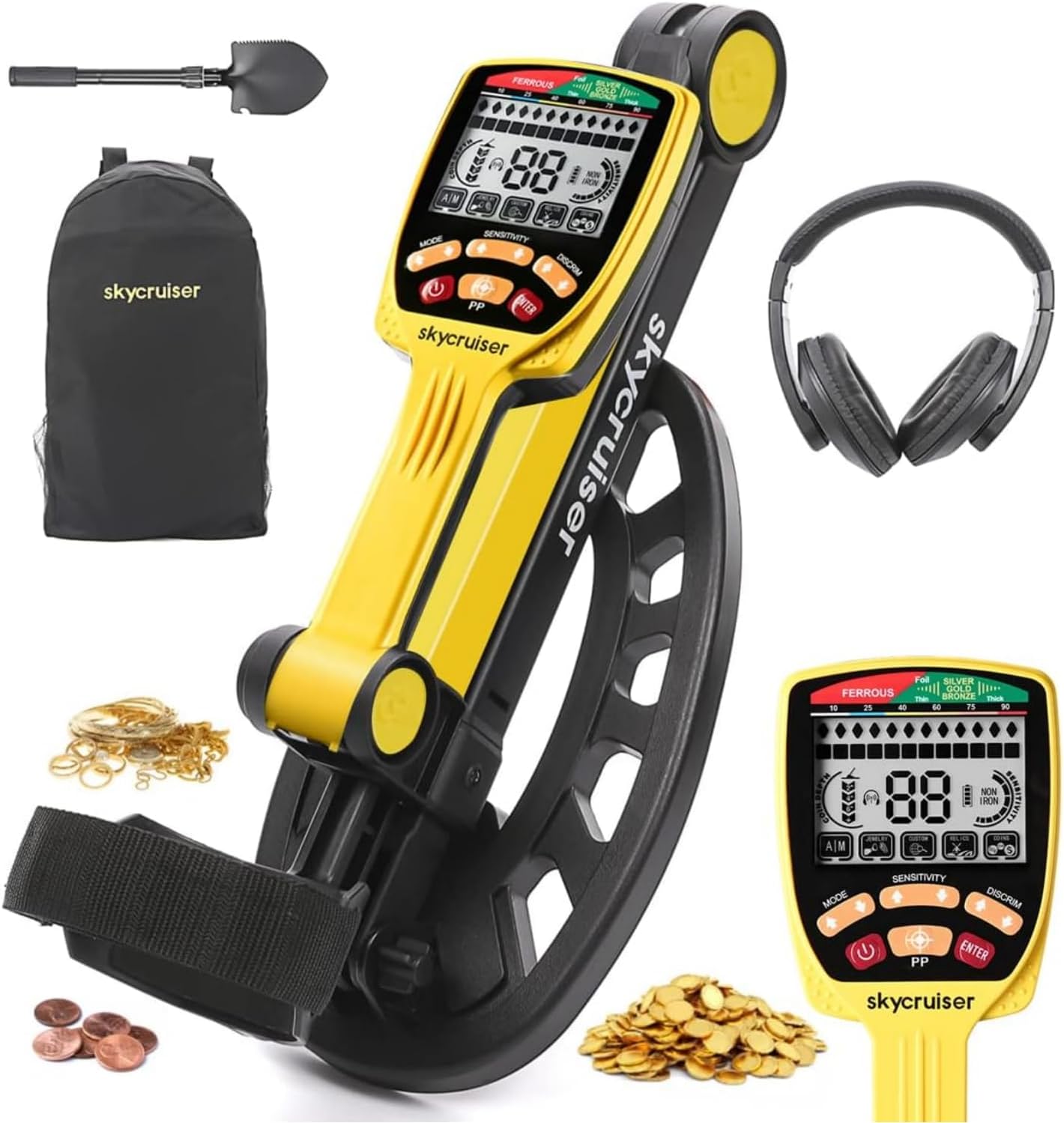 Amazon.com : Pro Digital Metal Detector with Headphones : Patio, Lawn ...