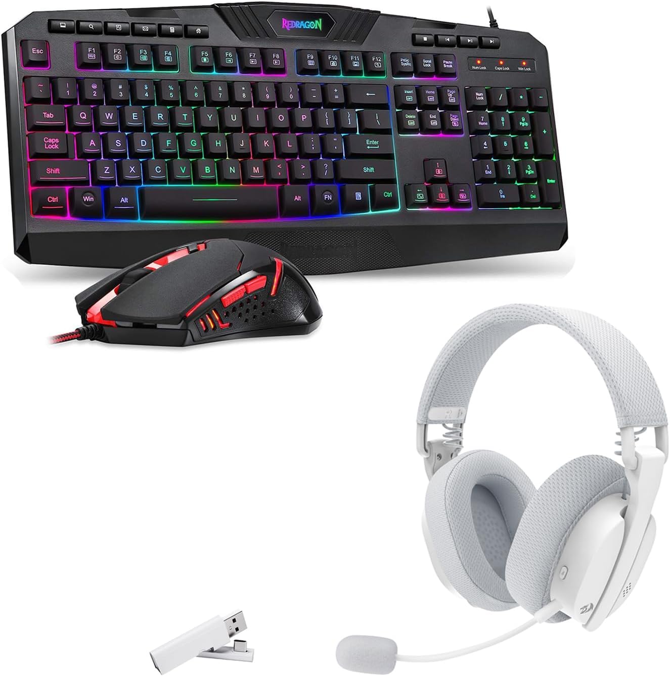 Amazon.com: Redragon S101 Gaming Keyboard Mouse Combo and H888W ...