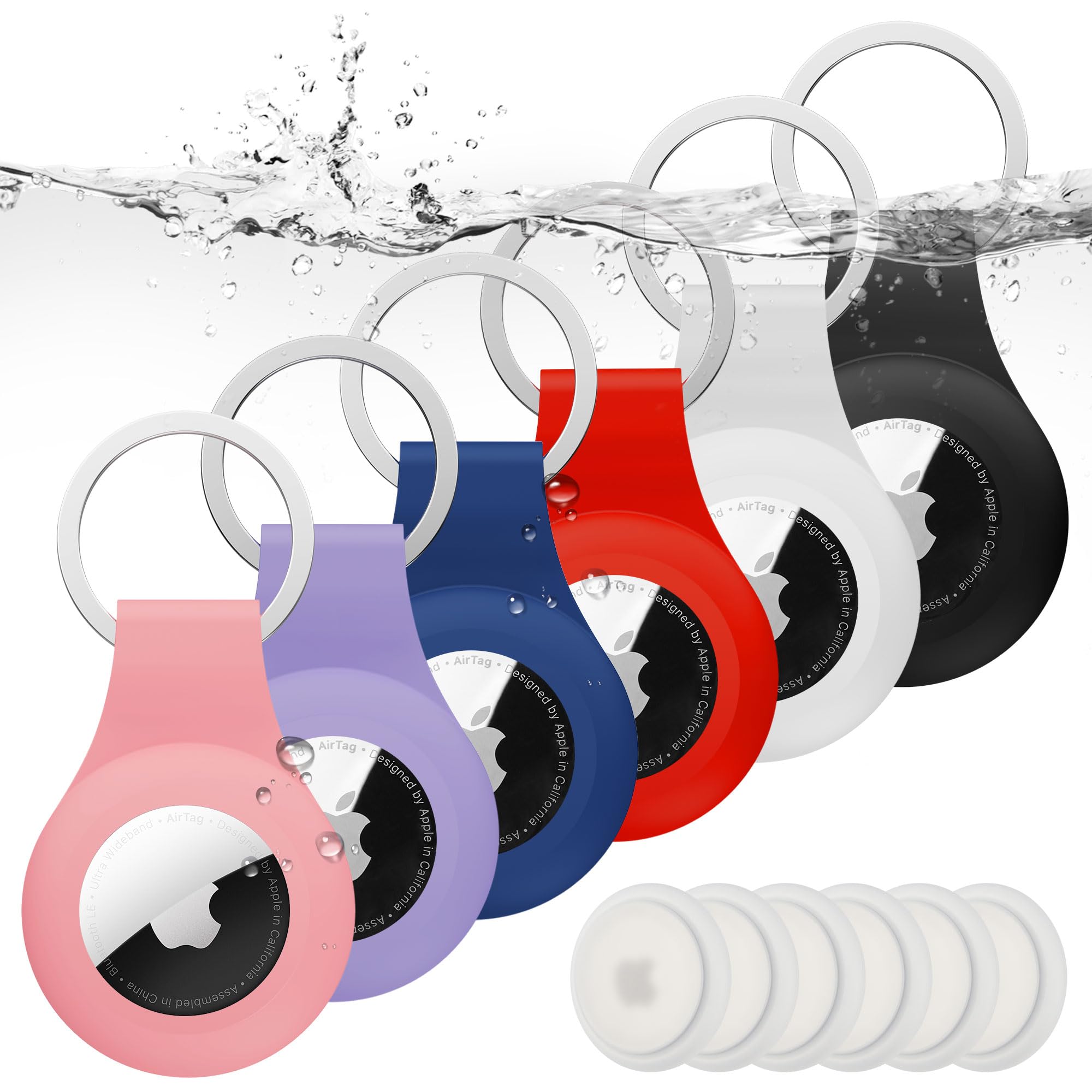 Amazon.com: IPX8 Waterproof for AirTag Holder Keychain, 6 Pack Silicone ...