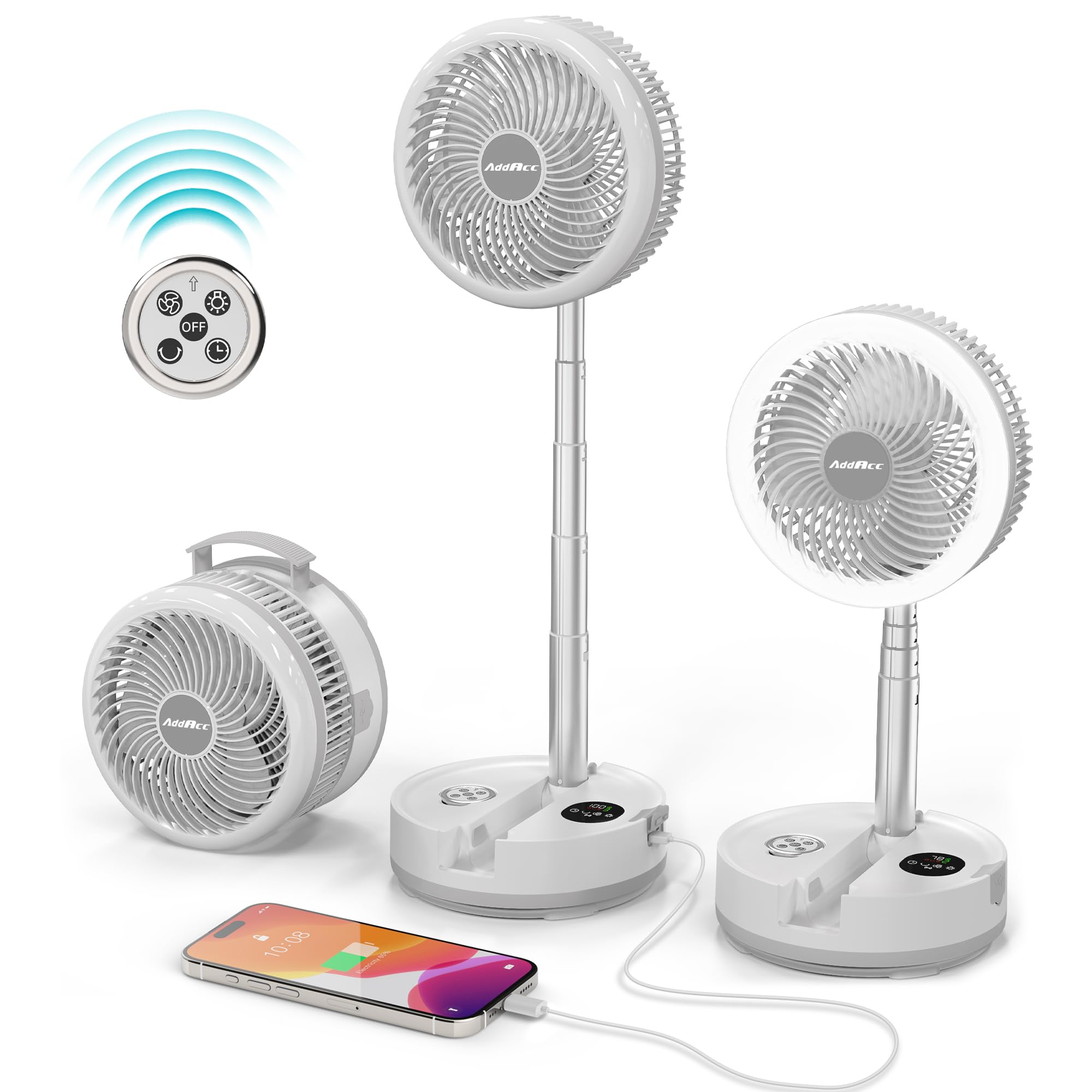 Amazon.com: 40000mAh Battery Operated Fan - Rechargeable Collapsible ...