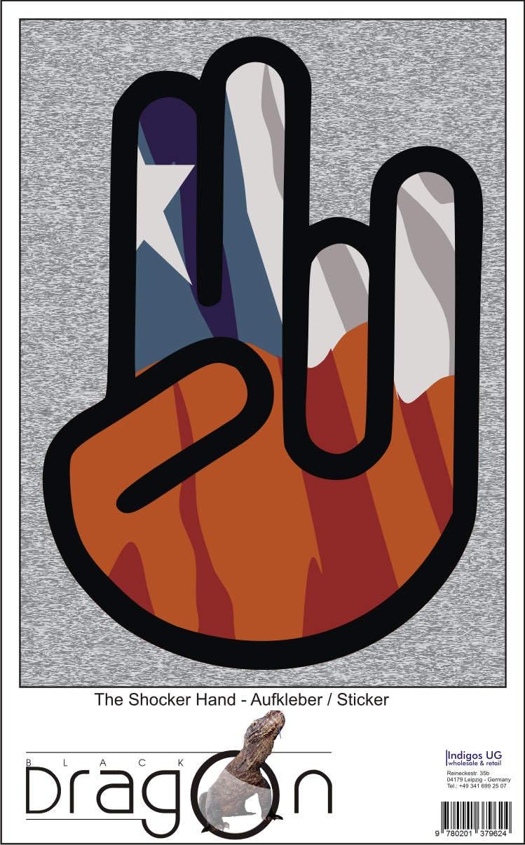 Amazon.com: The Shocker Hand Decal Sticker Phone skin 70x50 mm black ...