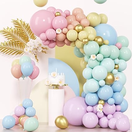 Amazon.com: 181pcs Pastel Balloon Arch Pastel Rainbow Balloon Garland ...