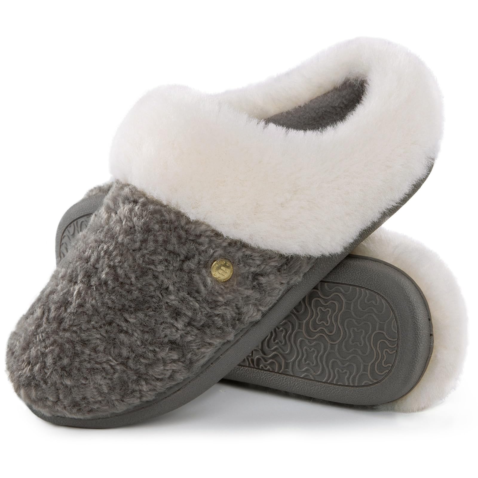Amazon.com | HomeTop Women's Comfy Clog Slippers Soft Warm Non-slip ...