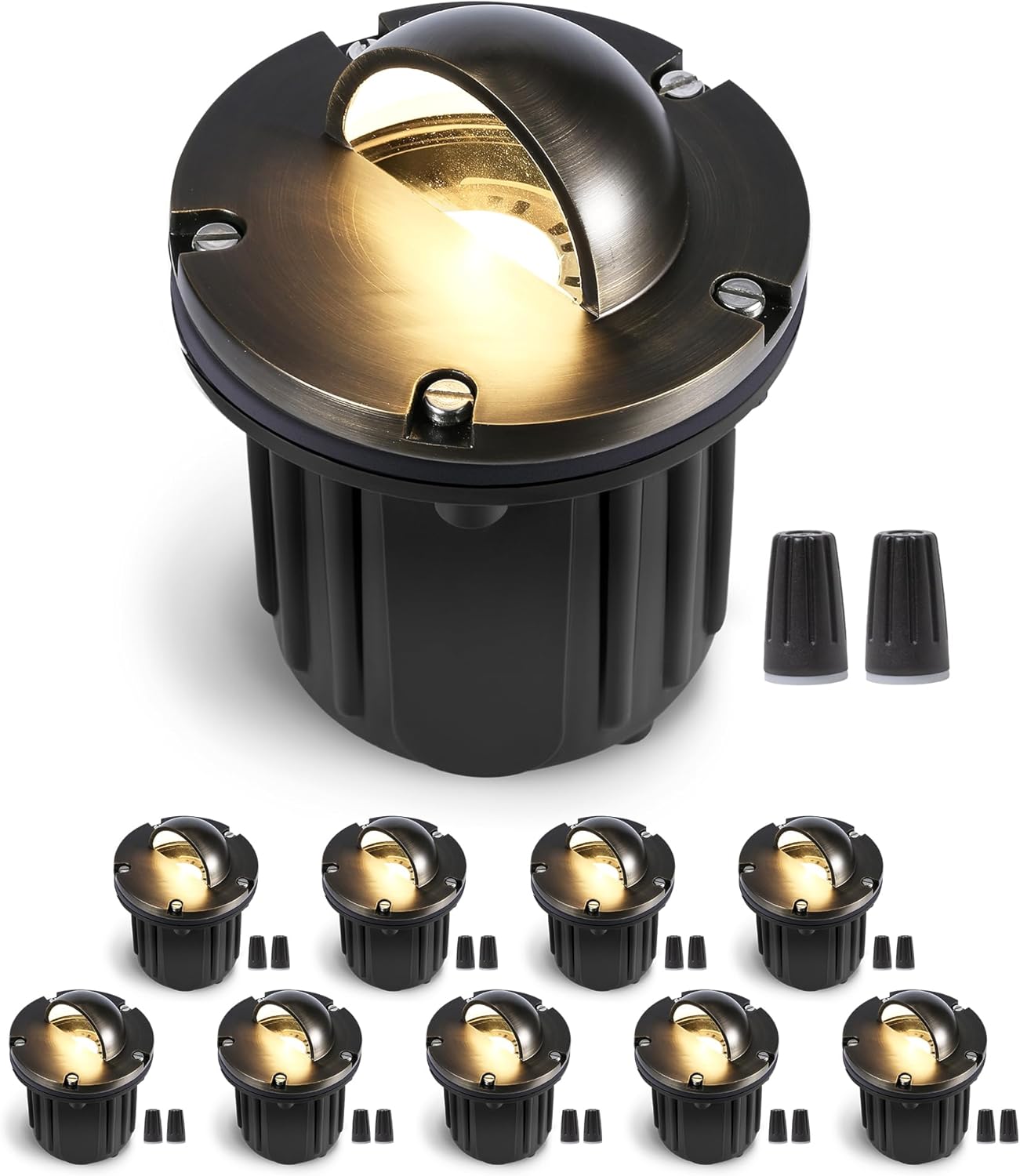 Gardenreet Brass Low Voltage Well Lights LED, 12V In Ground Landscape ...