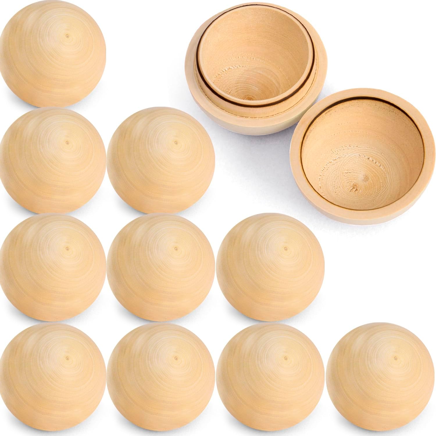 Amazon.com: Rustic Woodcraft Supplies - 10 Hollow Wooden Spheres, 2.4 ...
