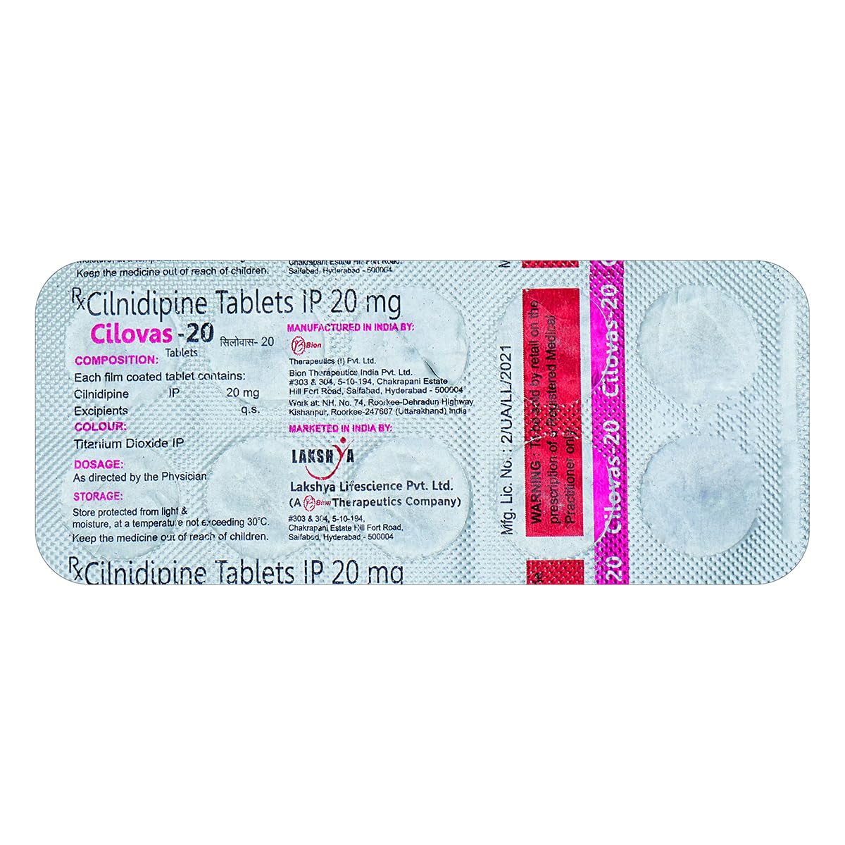 CILOVAS 20 - Strip of 10 Tablets : Amazon.in: Health & Personal Care