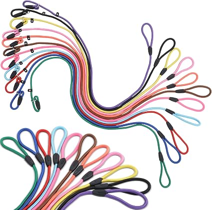 Amazon.com : Afcabakila 11-Piece Adjustable Dog Slip Leads 11 Colors ...
