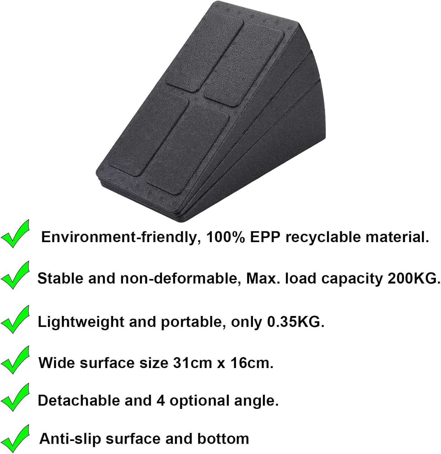 Squat Wedge Block Adjustable Non-Slip Squat Ramp Slant Board Calf ...