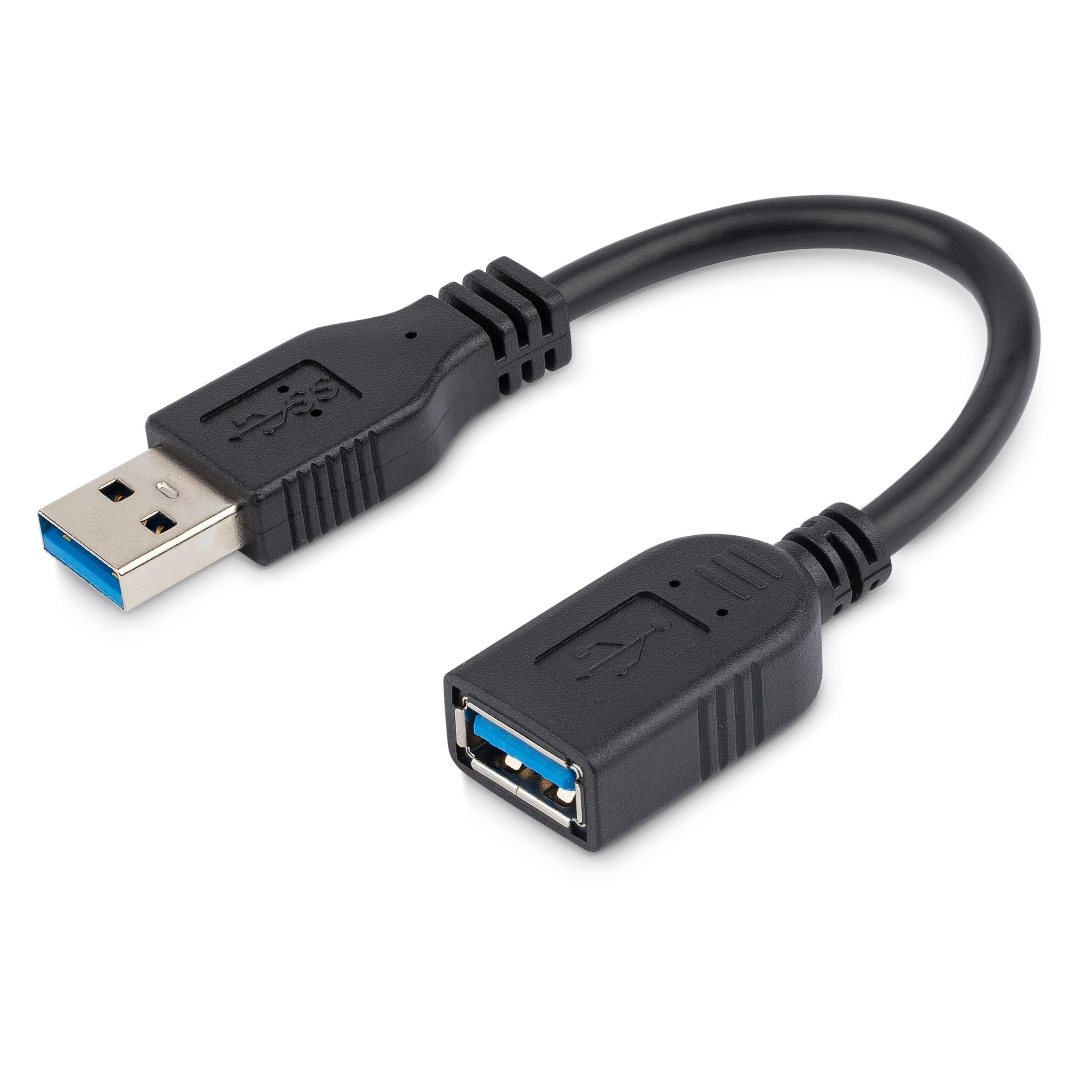 Black USB 3.0 Extension Adapter Cable A to A - M/F - USB 3.0 Port Saver ...
