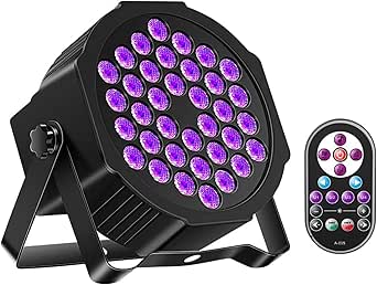 UV Blacklight 36LEDs Par Black Lights Portable Stage Light Strobe ...