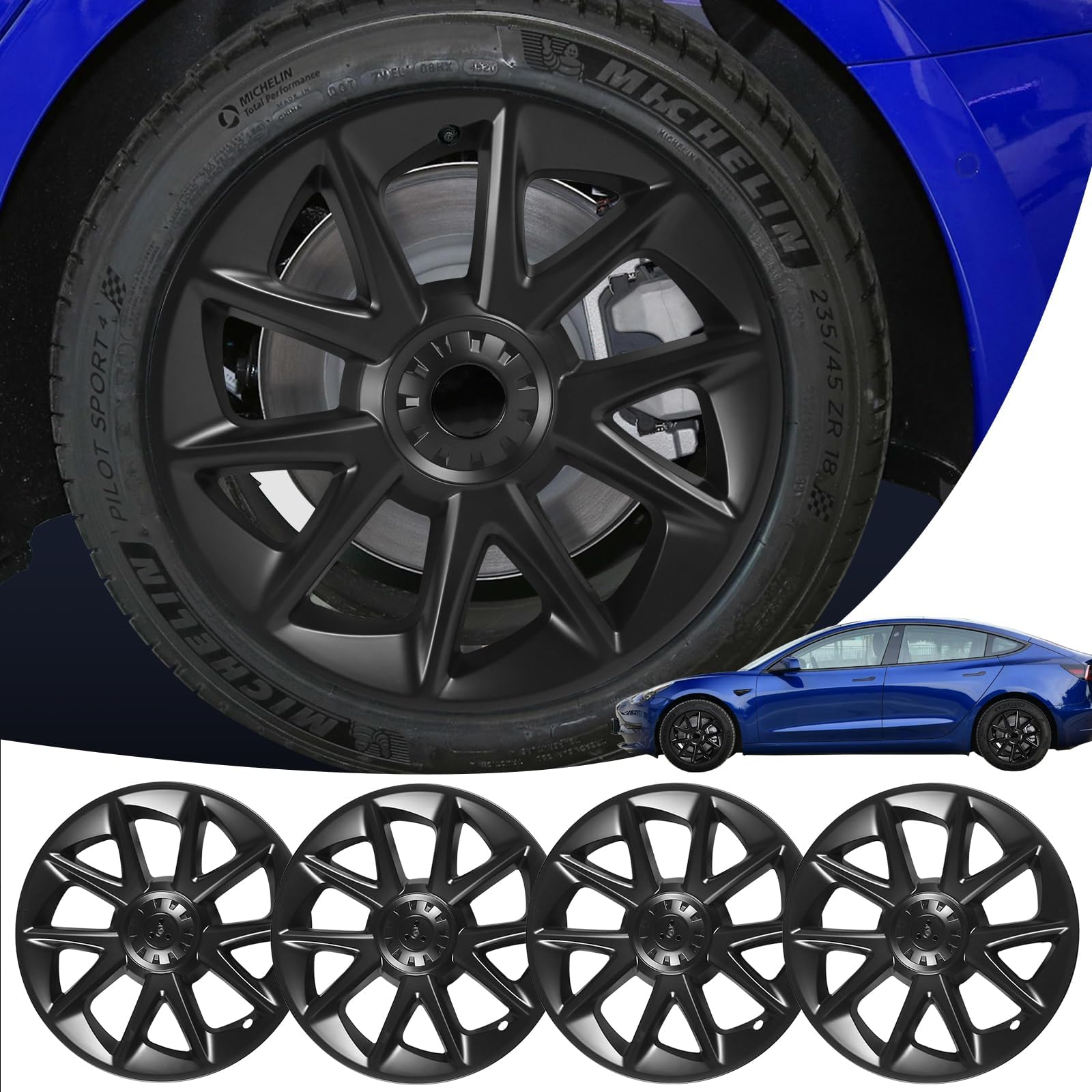 Amazon.com: Peforway 18 inch Wheel Covers for Tesla Model 3 2017-2023 ...