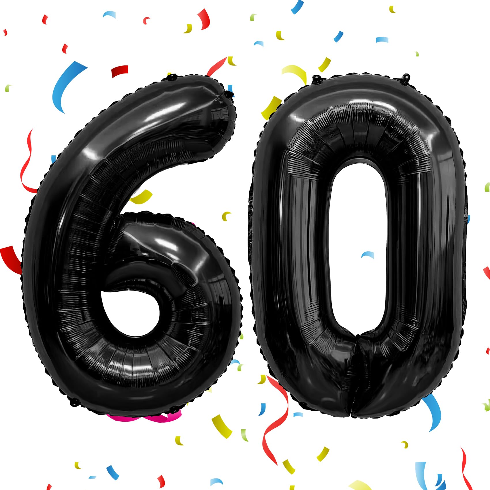 Amazon.com: Black 40 Inch 60 Birthday Number 60 Birthday Decorations ...