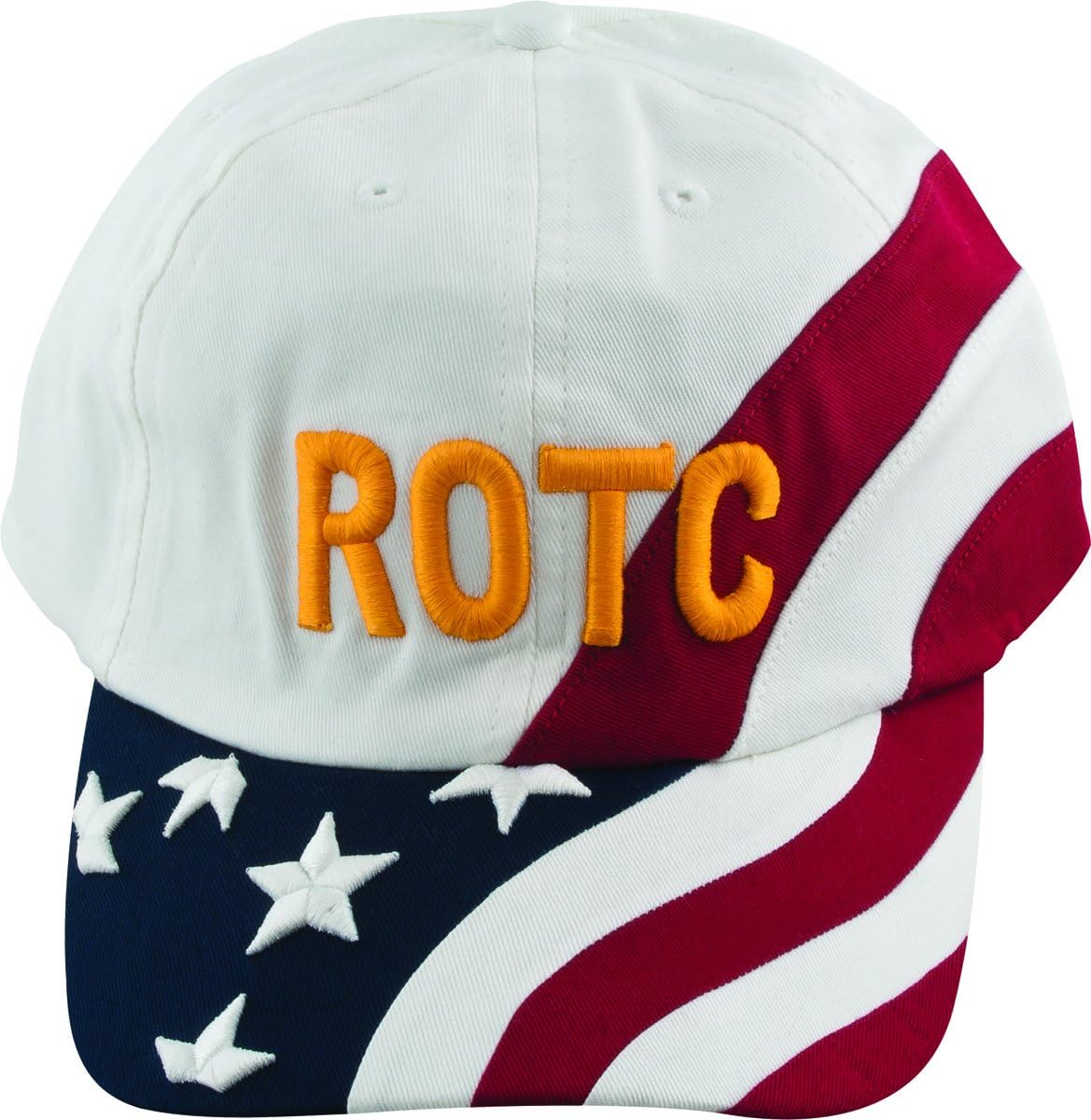 American Flag Cap with ROTC White Hat at Amazon Men’s Clothing store