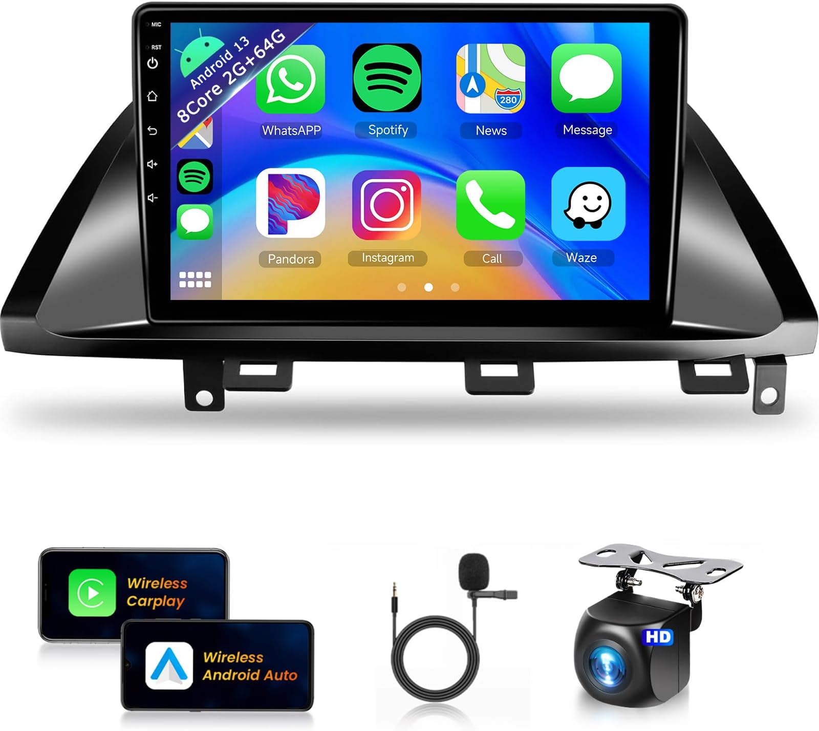 Amazon.com: 8Core 2+64G Car Stereo for Honda Odyssey 2005-2010 Wireless ...