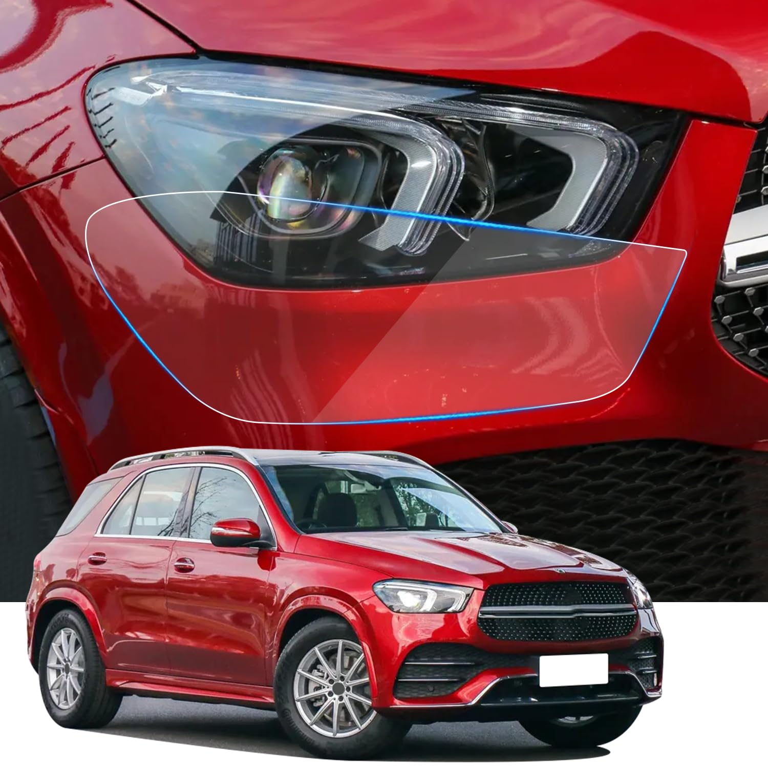 Buy LUNQIN Car Headlight Protection Film for Mercedes-Benz GLE Class ...