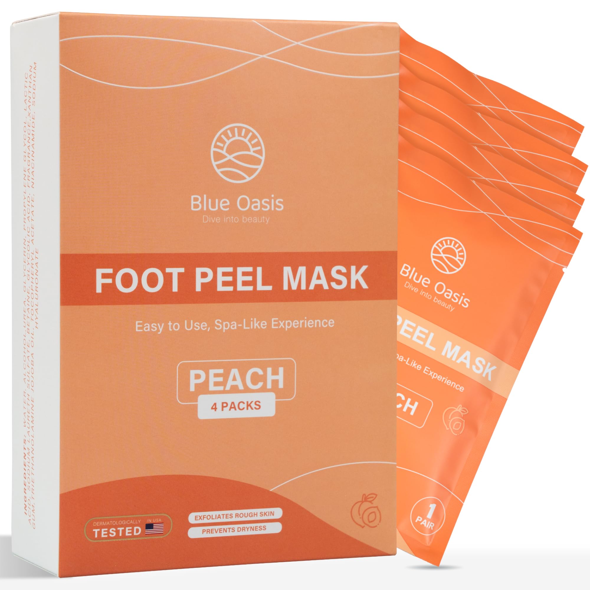 Amazon.com: Blue Oasis Foot Peeling Mask - Exfoliating Foot Mask for ...