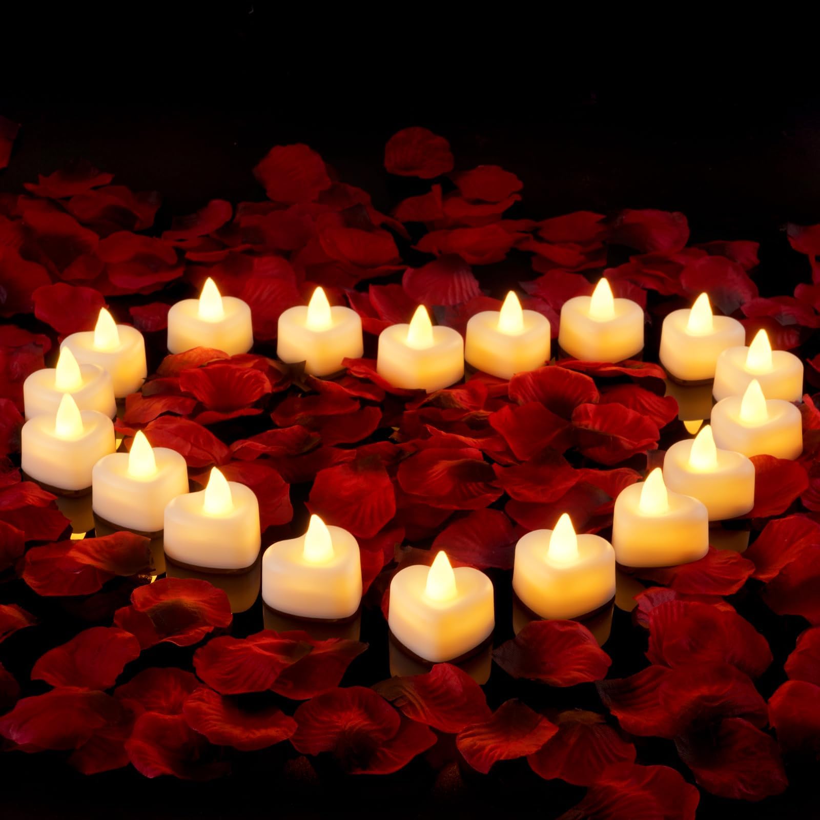 Amazon.com: LotFancy 4000 Artificial Rose Petals with 48 Flameless LED ...