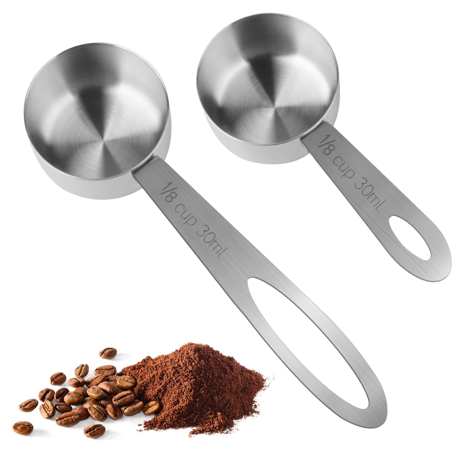 Amazon.com: 2 PCS 1/8 Cup Measuring Cup, 30ML Scoop, Stainless Steel ...