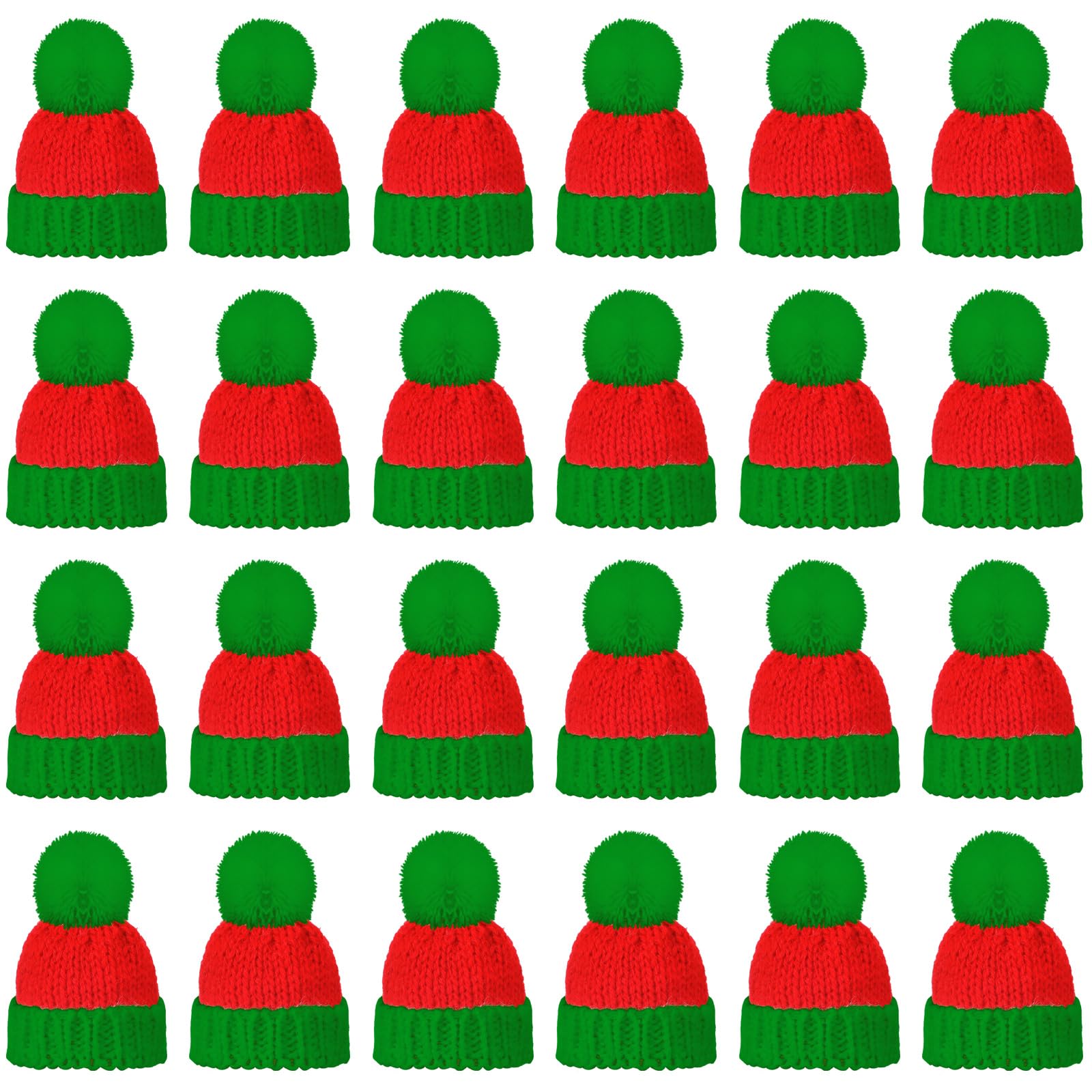 Amazon.com: Bencailor 24 Pieces Mini Christmas Knit Hats Round Tiny ...