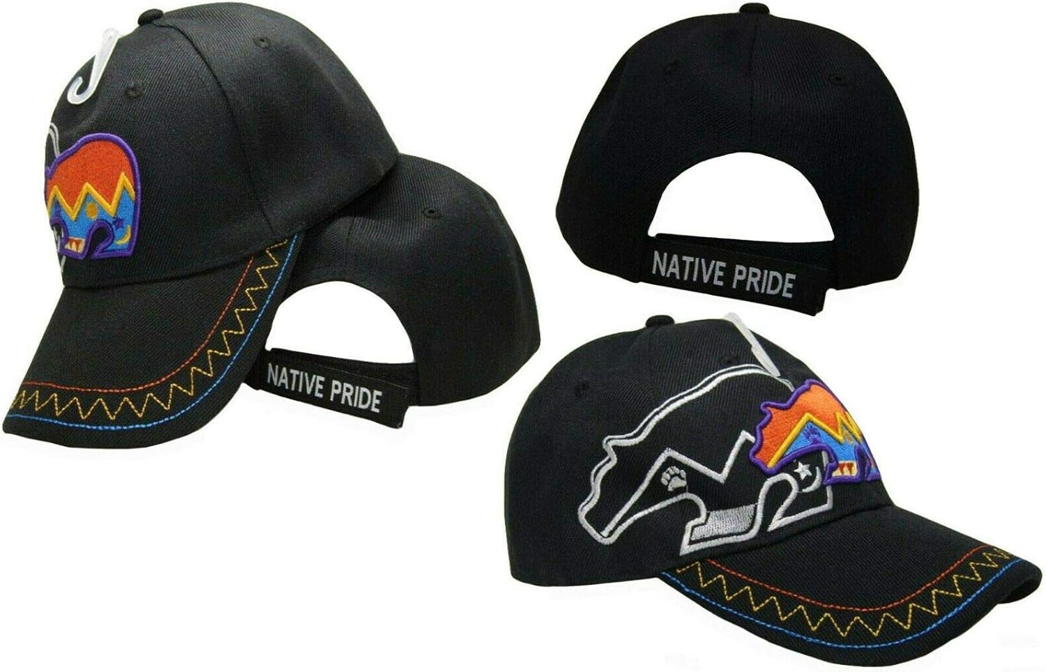 Trade Winds Native American Indian Bear Tribal Shadow Black Embroidered ...