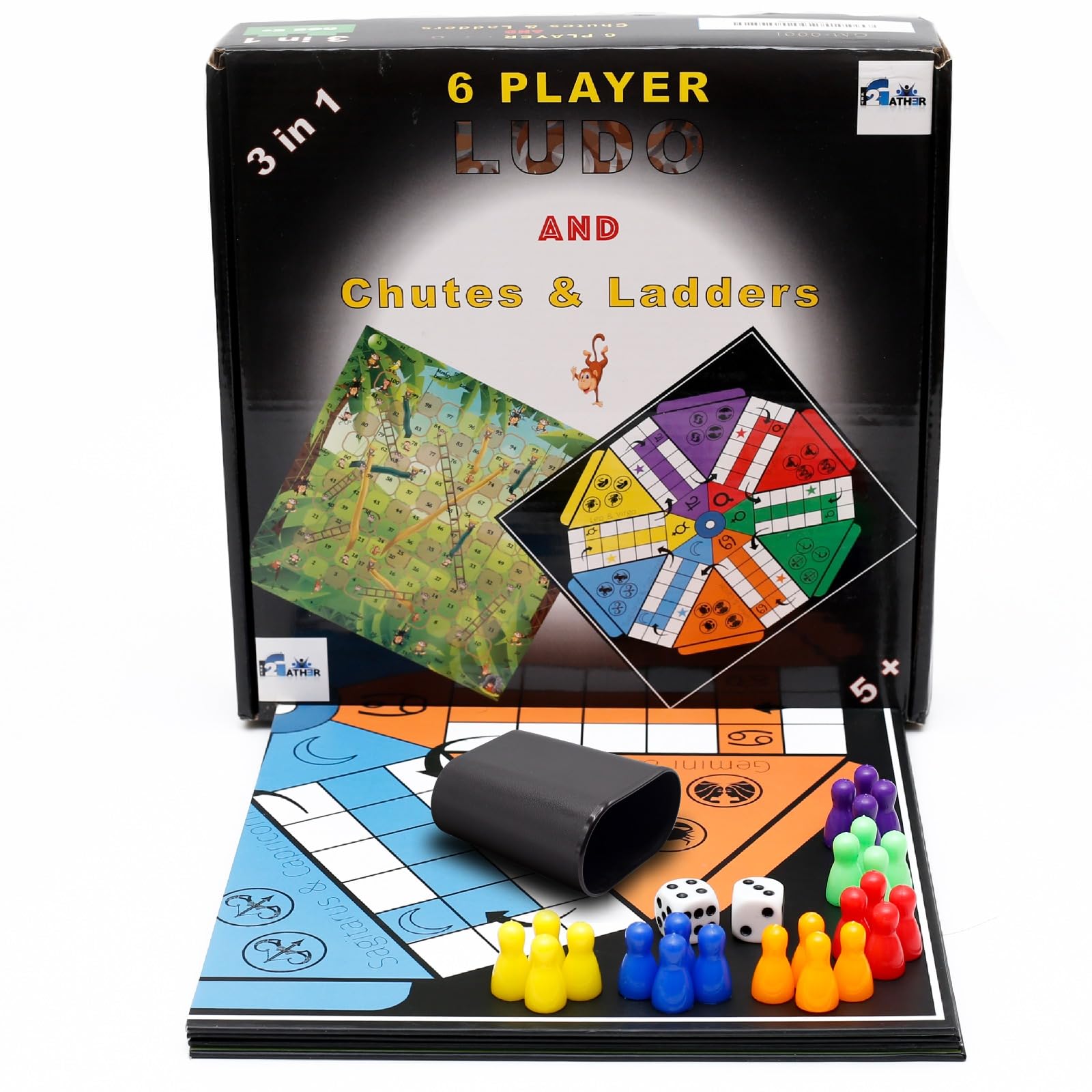 Buy Ludo Board Game, 6 Player Ludo dice Games for Adults, Chutes and ...