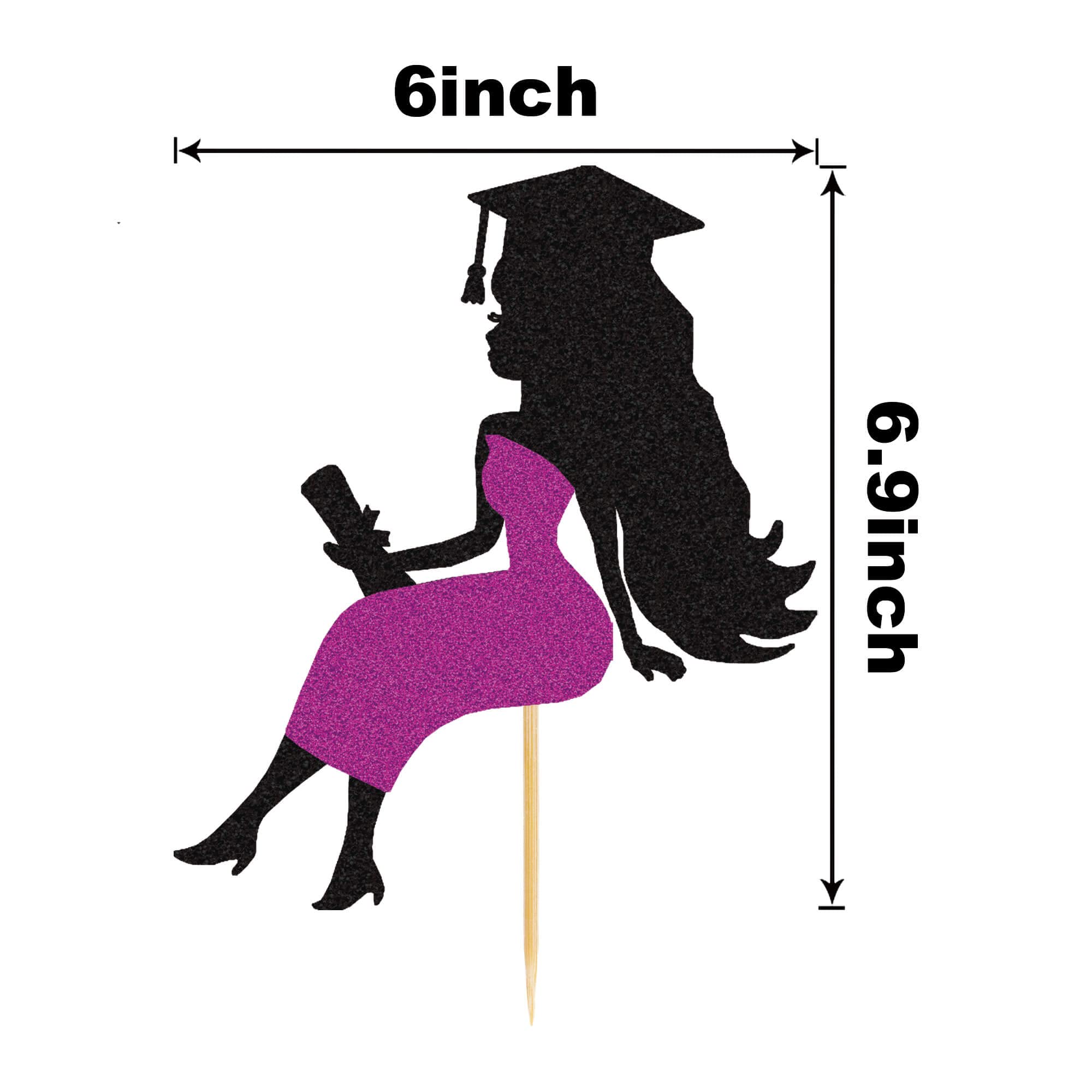 Snapklik.com : Graduation Cake Topper 2022, Black And Purple Glitter ...