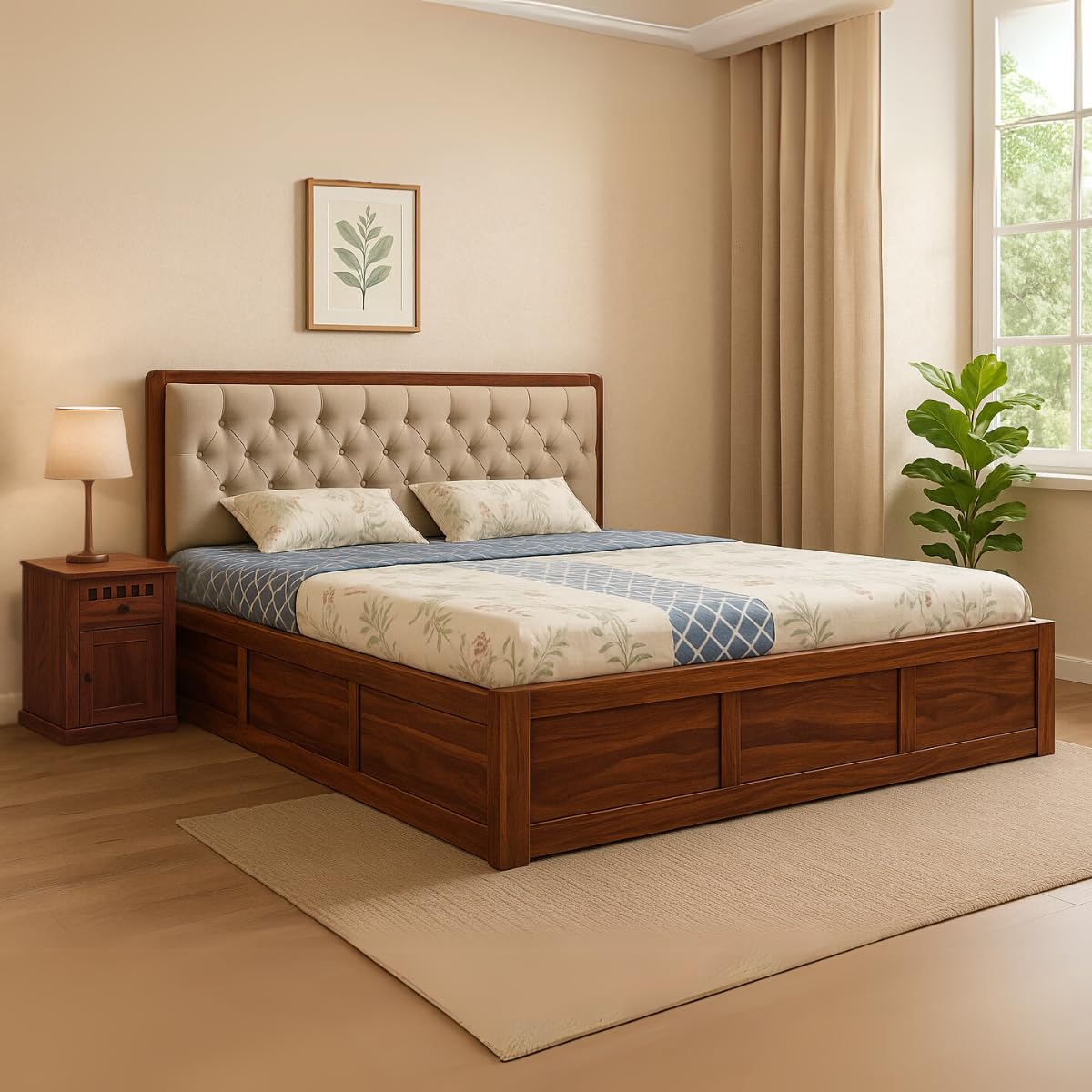 SONA ART & CRAFTS Sheesham Wood King Size Bed with Box Storage | Solid ...