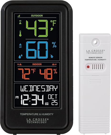 Amazon.com: La Crosse Technology Advanced Indoor/Outdoor Temperature ...