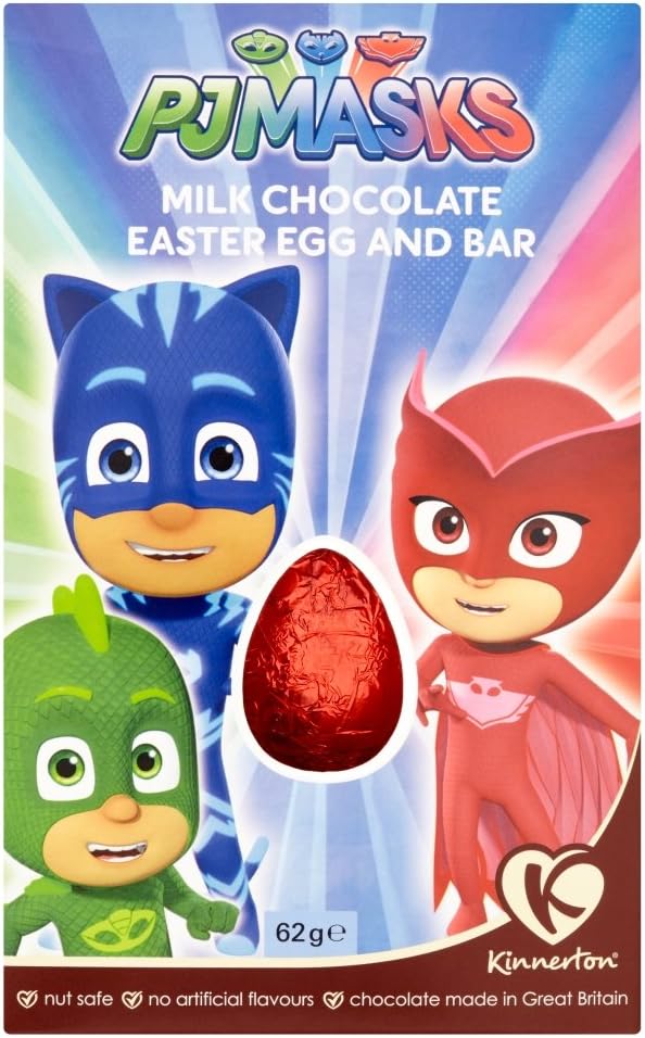 PJ Masks Easter Egg and Milk Chocolate Bar, 62 g : Amazon.co.uk: Grocery