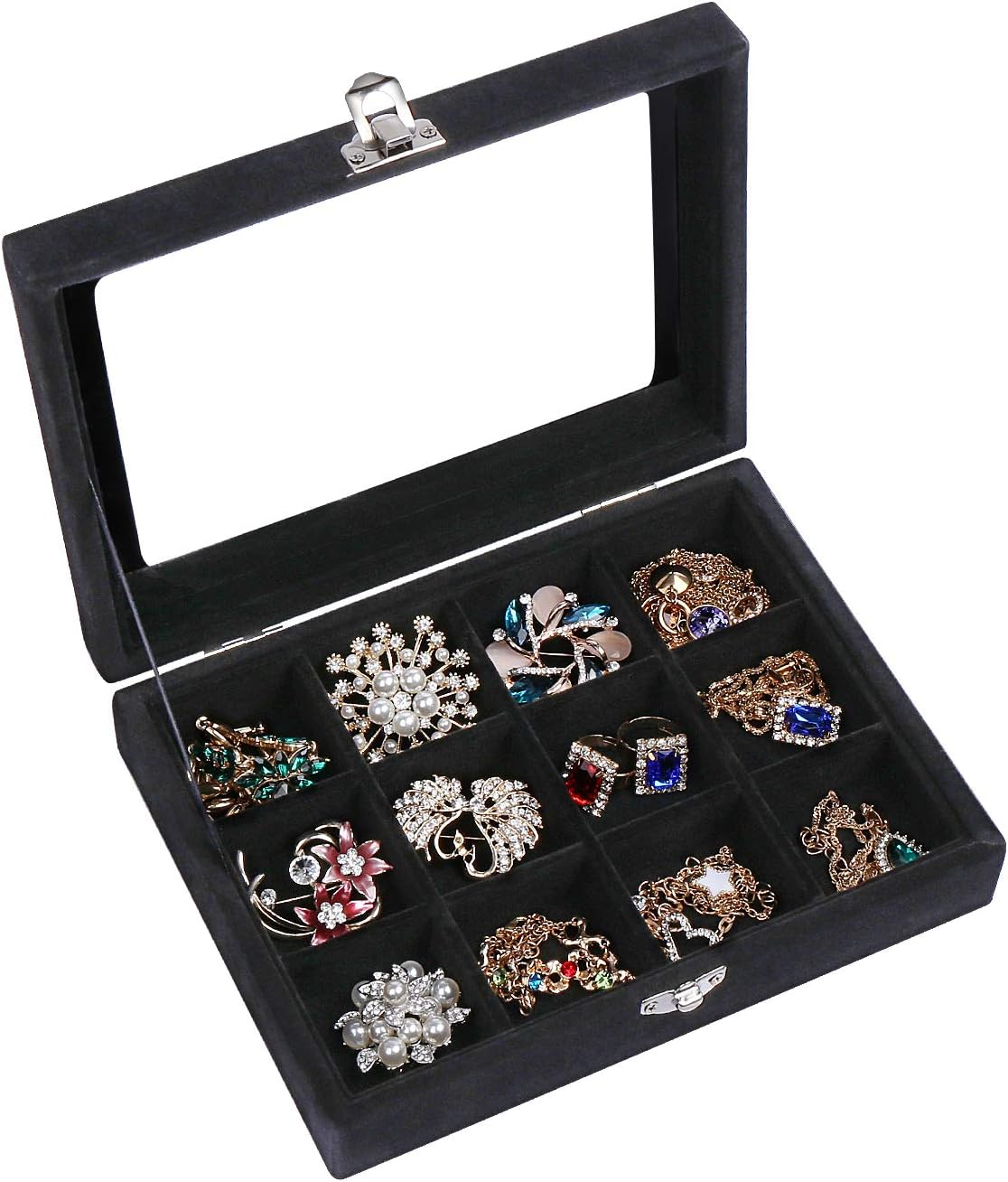Amazon.com: INFUNLY Clear Lid Brooch Pin Display Badge Storage Box ...