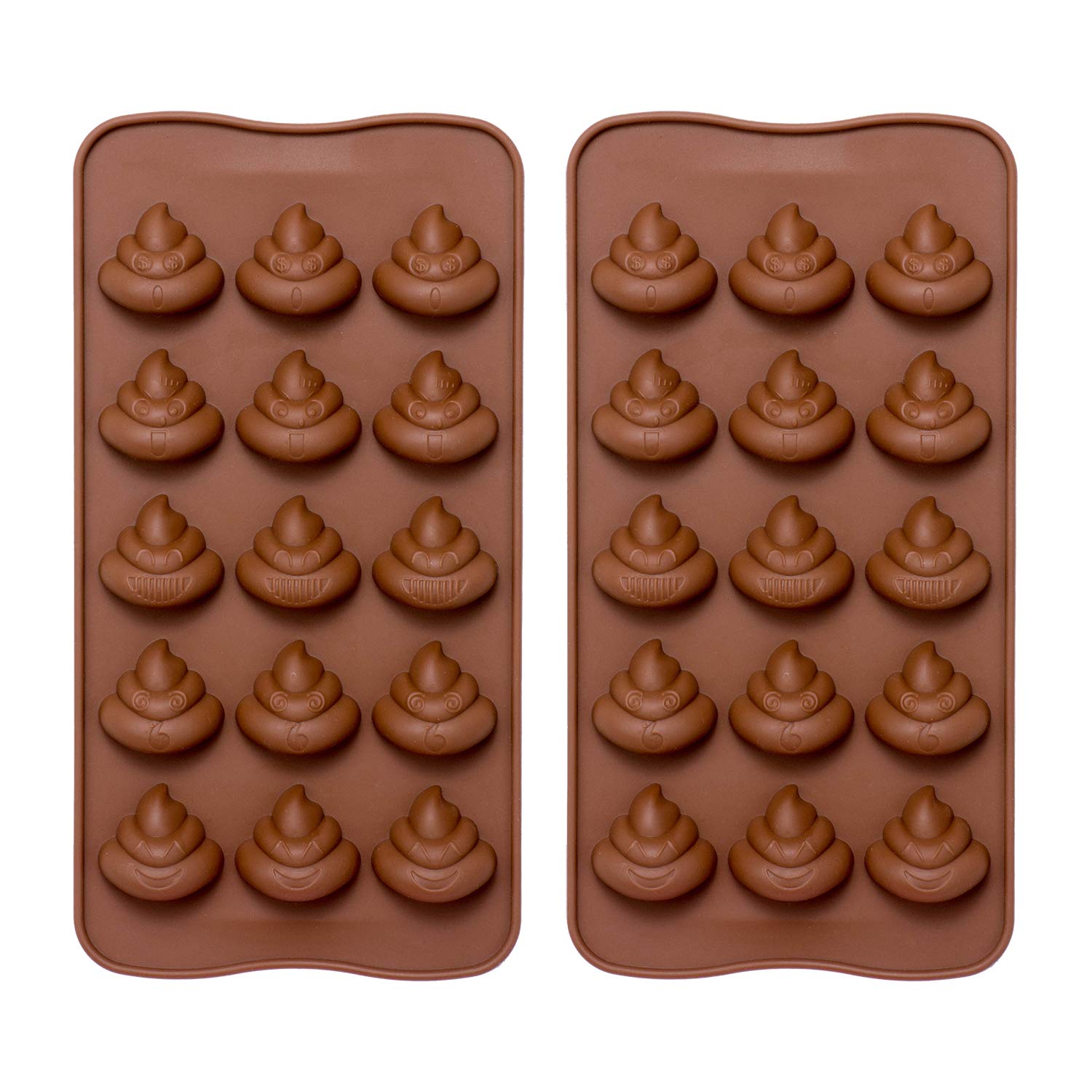 Emoji Poop Silicone Mold - Comkit 15-Cavity Cute Funny Emoji Poop ...