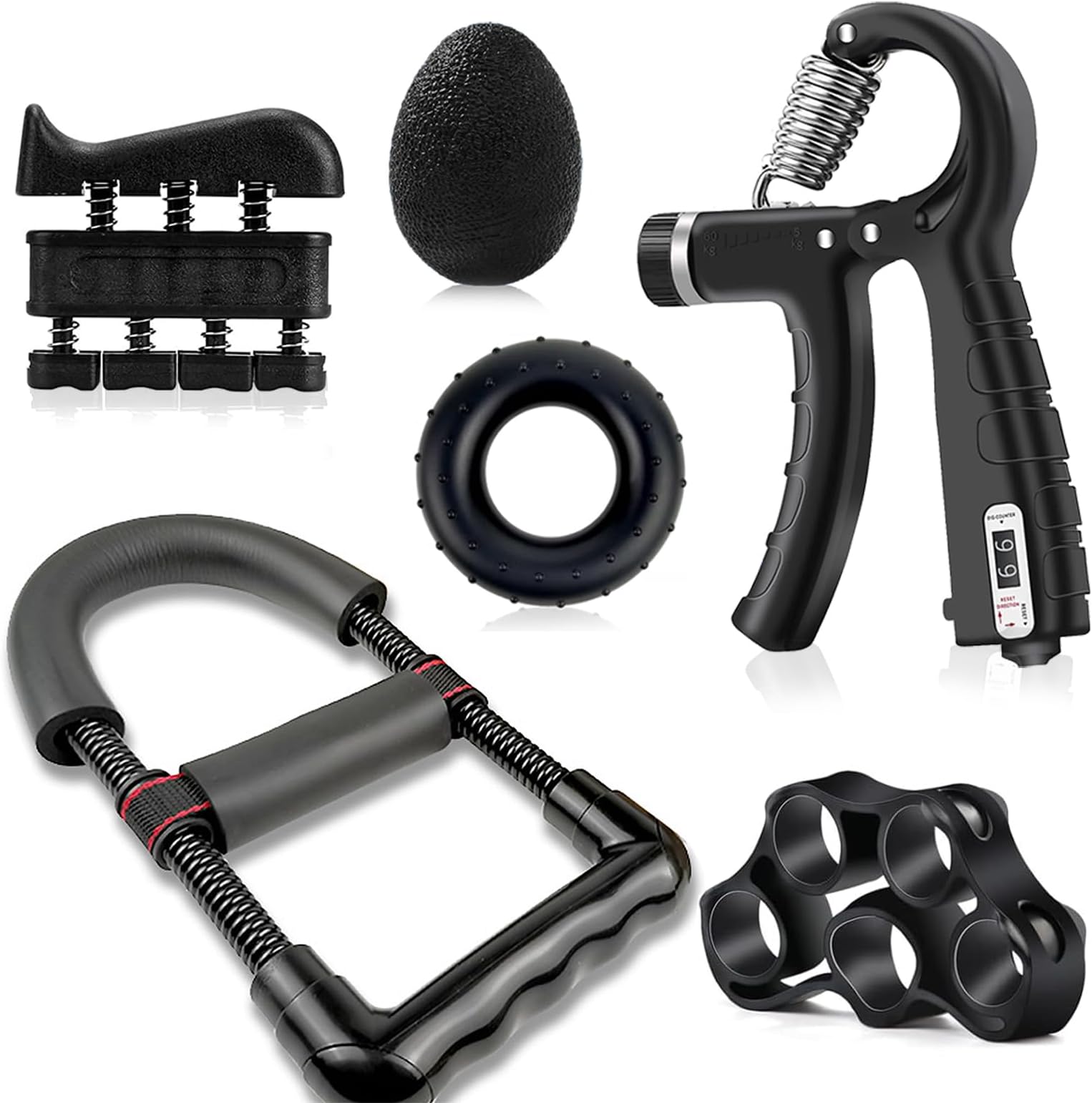 METEOR Essential Hand Grip Strengthener Kit (5-in-1) - Adjustable ...