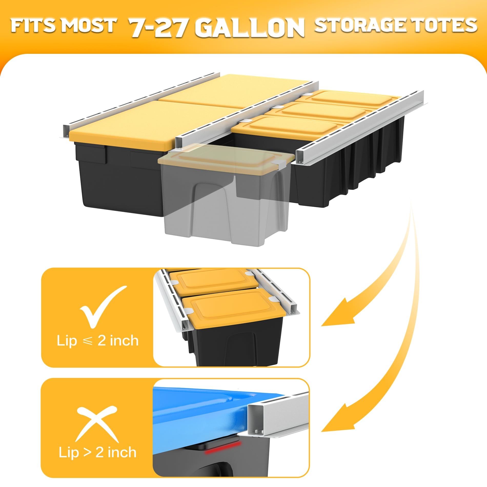 Snapklik.com : WALMANN Overhead Tote Storage Rail System, Garage ...