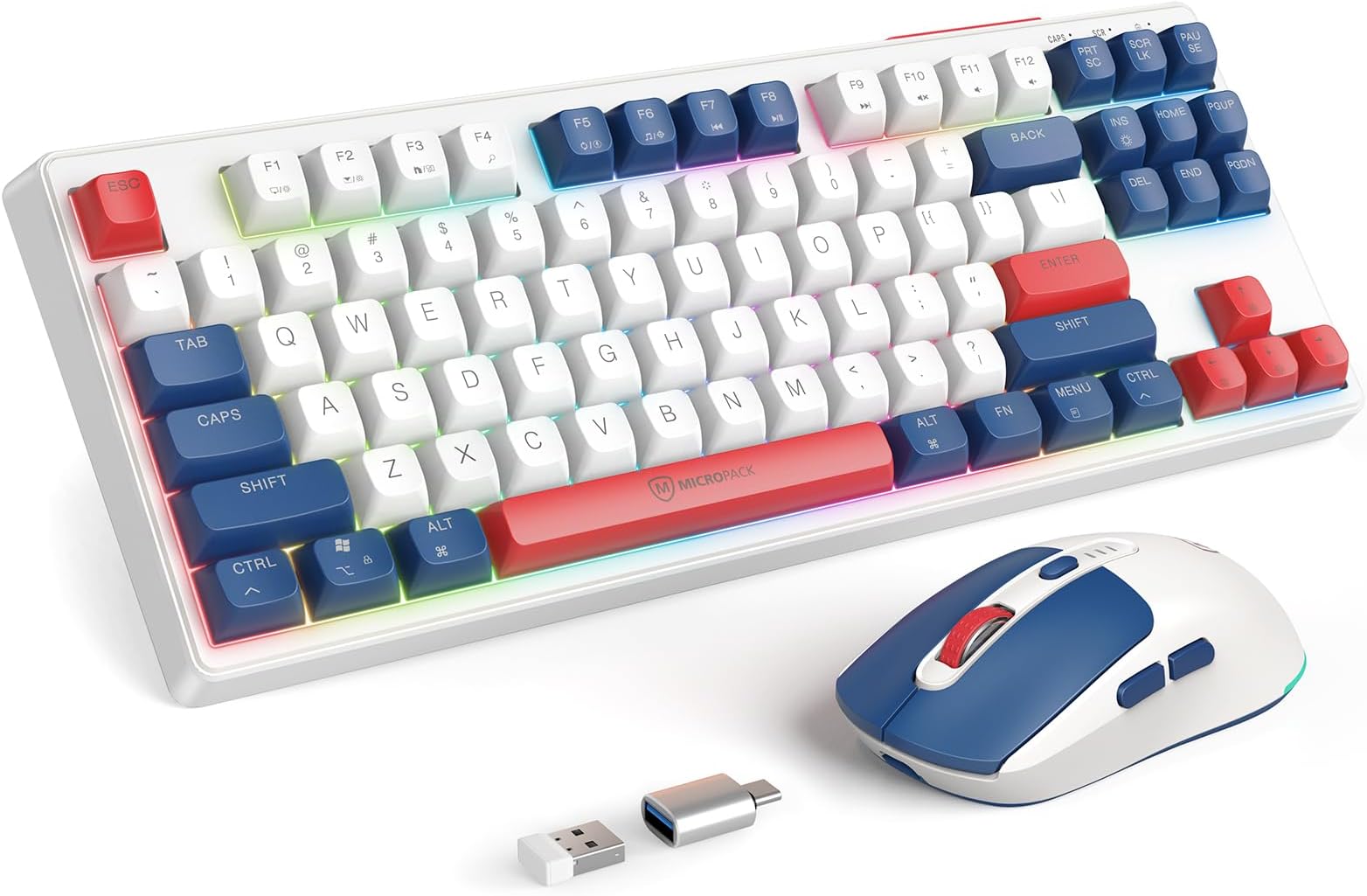 Amazon.com: 2.4G Wireless Keyboard and Mouse Combo, RGB Backlit ...