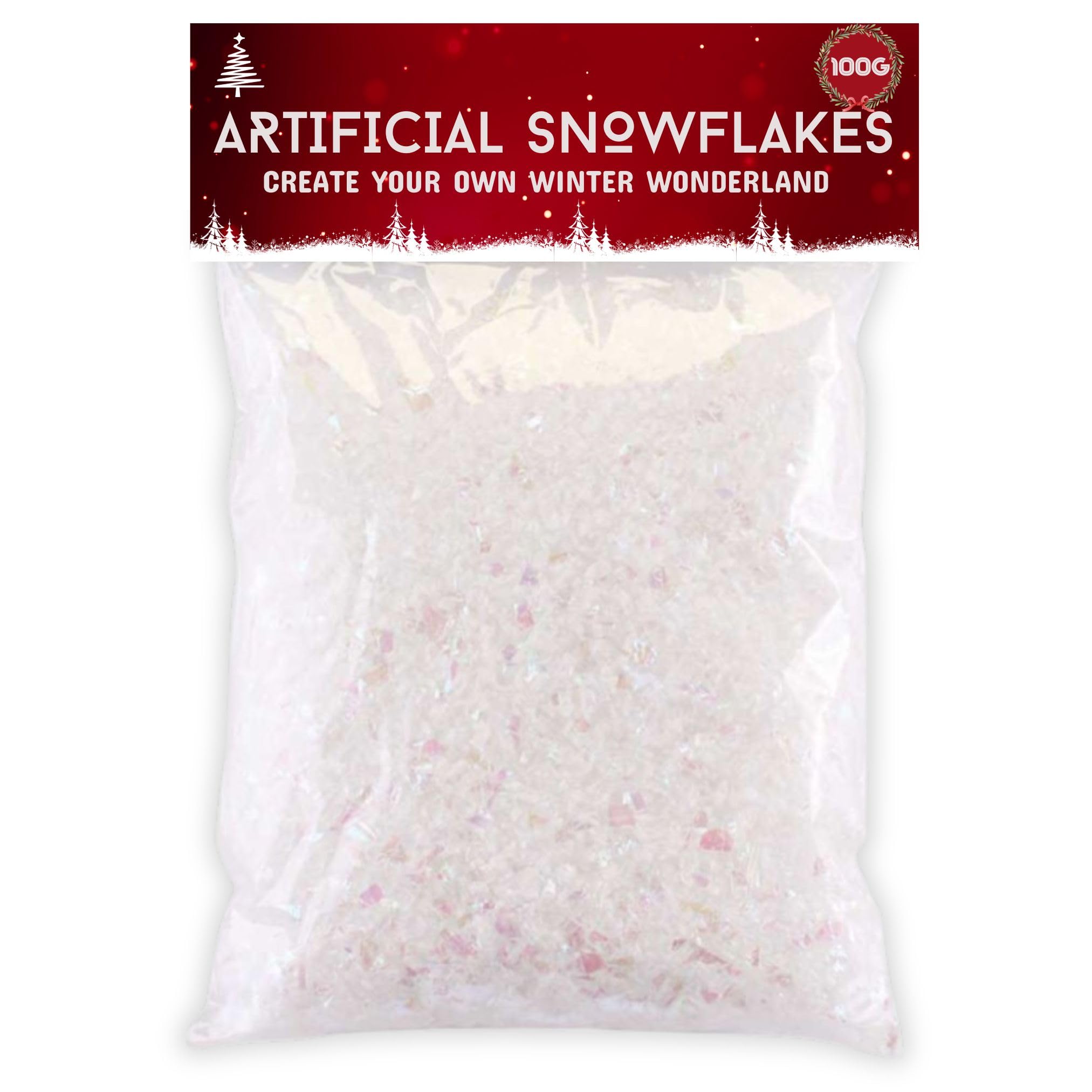 AKH® Christmas Artificial Snowflakes | 100g | Iridescent Fake ...
