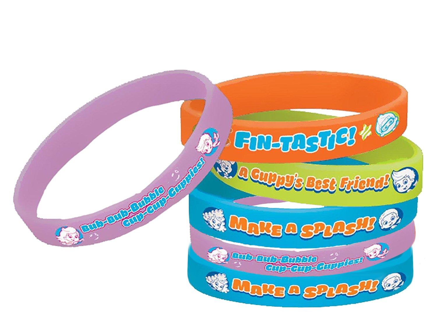 Aqua Awesome Bubble Guppies Party Assorted Colors Rubber Wristband ...