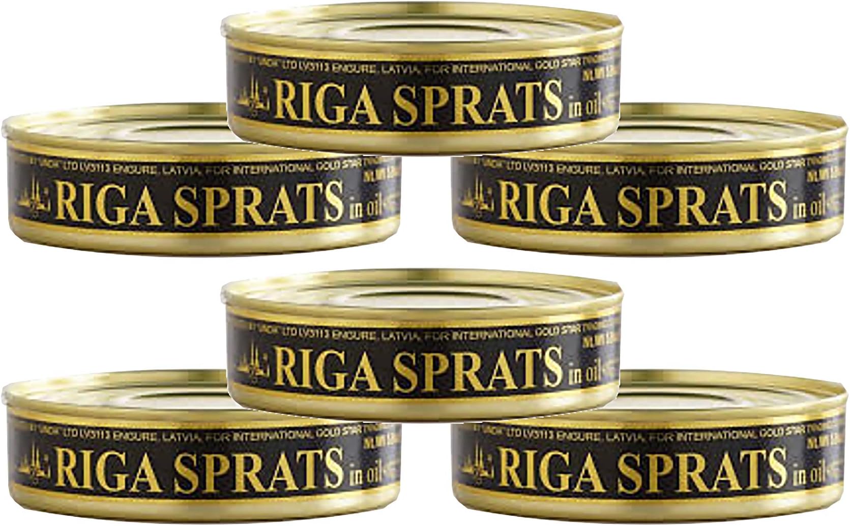 Amazon.com: Sprats Riga Smoked (12 Pack) Gold Star 5.6 Oz Tins in ...