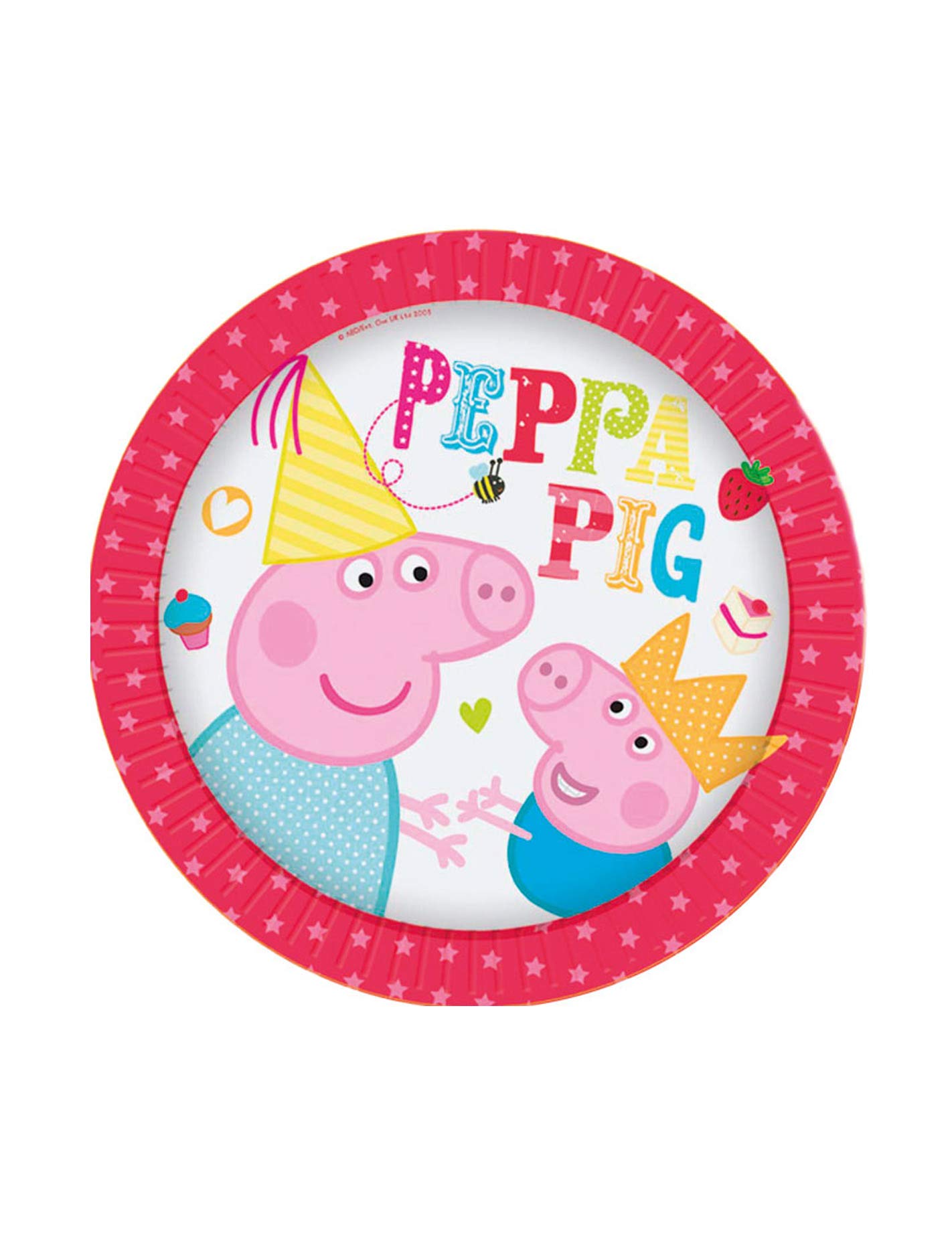Amazon.com: Peppa Pig 8 Party Small Dessert Plates 7" Red : Toys & Games