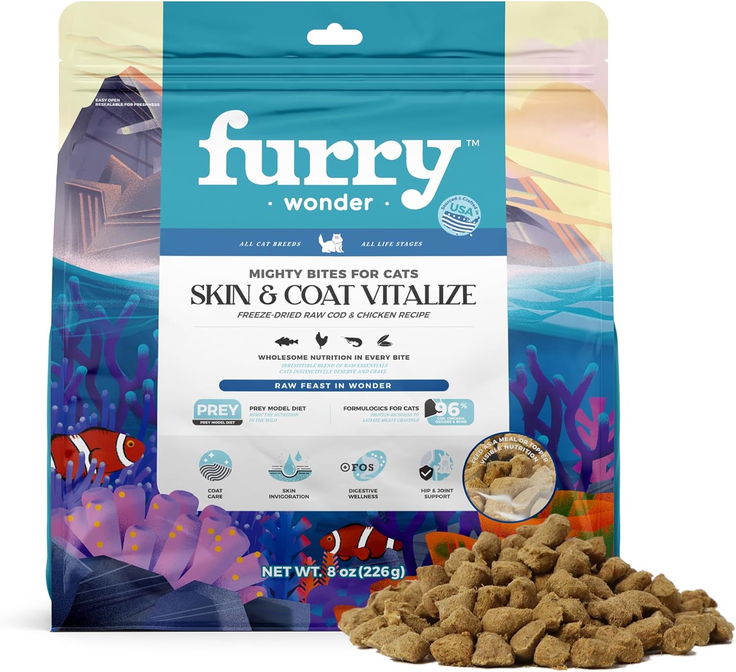 Amazon.com : FURRY WONDER Freeze Dried Raw Cat Food Grain Free Mighty ...