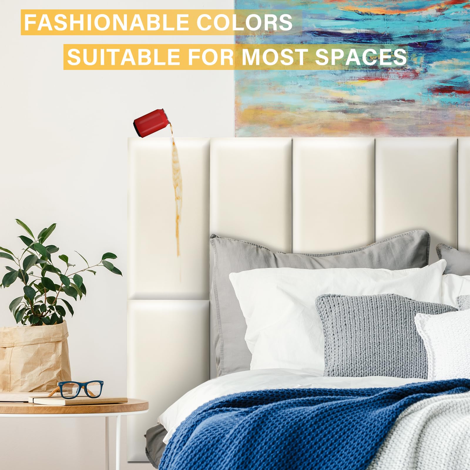 Hanaive 6 Pcs Peel and Stick Headboard 23.6'' x 11.8'' Wall Padding for ...