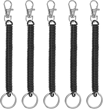 Amazon.com: PATIKIL Retractable Coil Springs Keychain, 5 Pack Anti-lost ...